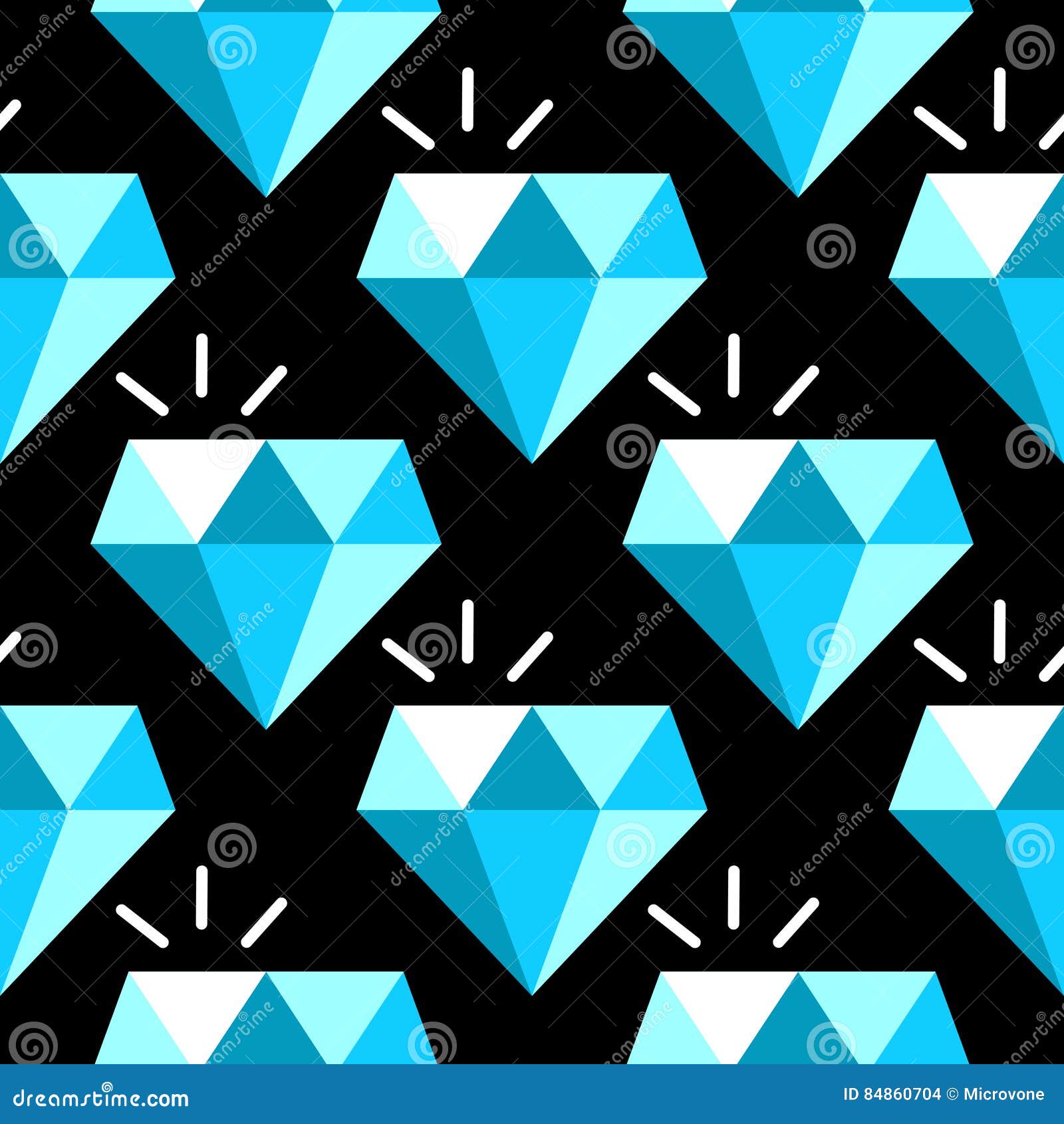 Vector Blue Diamonds Seamless Pattern Stock Vector - Illustration of ...