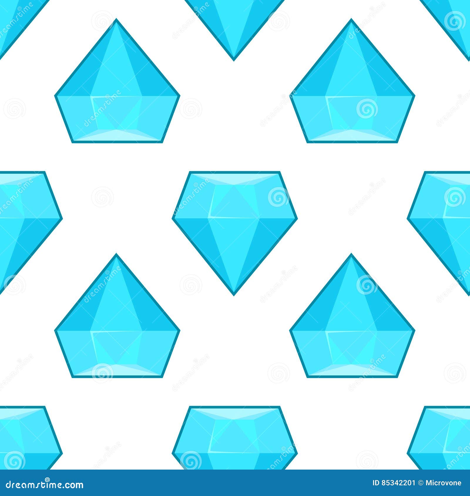 Vector Blue Diamonds Seamless Pattern Stock Vector - Illustration of ...