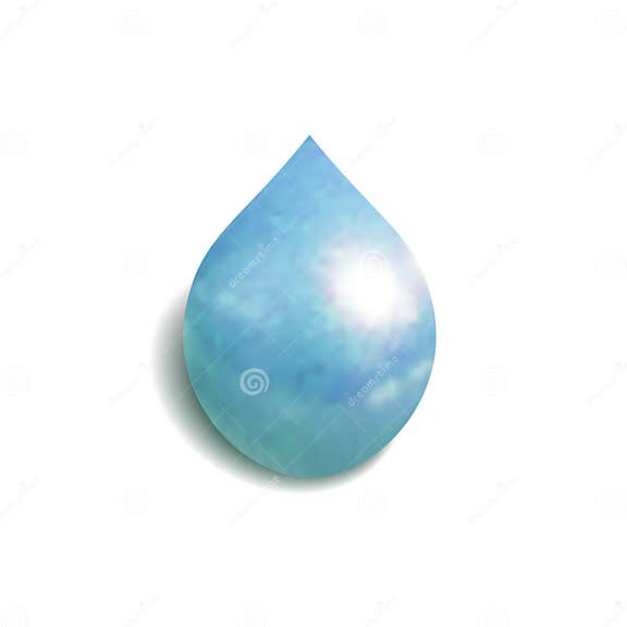 Vector Blue Drop, Realistic Icon, Amorphous Form with Shadow. Stock ...