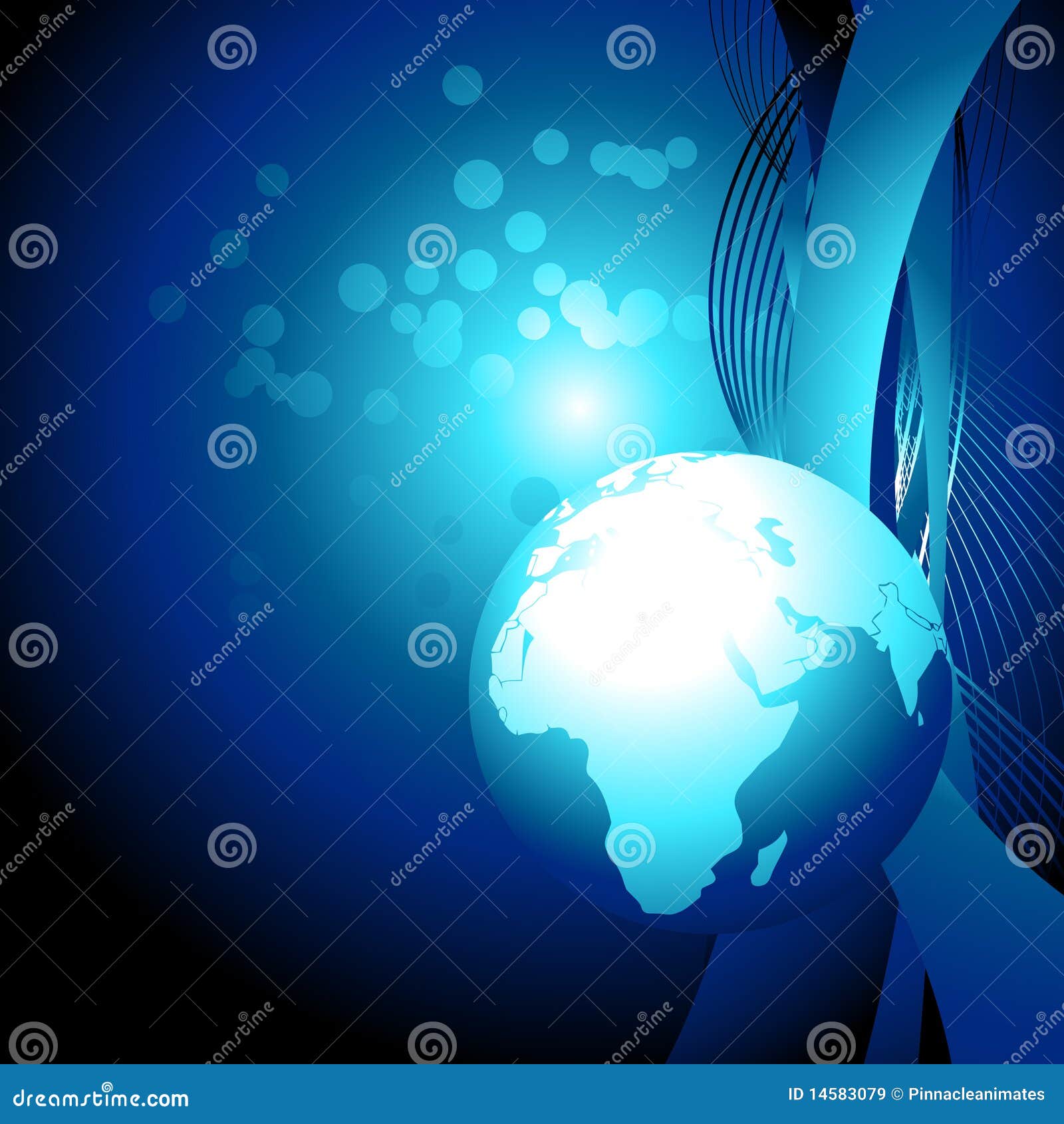 Vector blue earth stock vector. Illustration of digital - 14583079