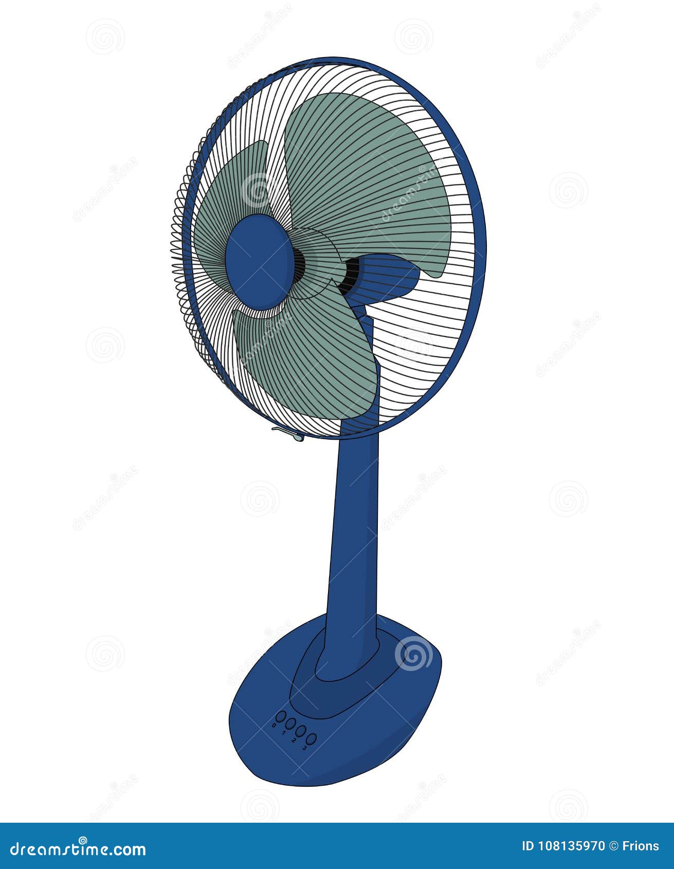 Blue fan device icon stock vector. Illustration of blue - 108135970