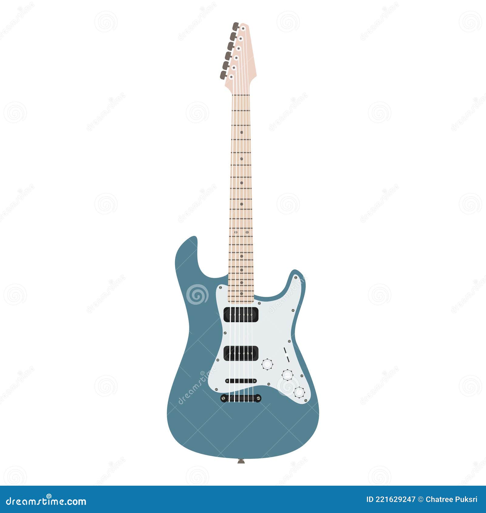 Vector of a Blue Electrical Guitar Stock Vector - Illustration of ...