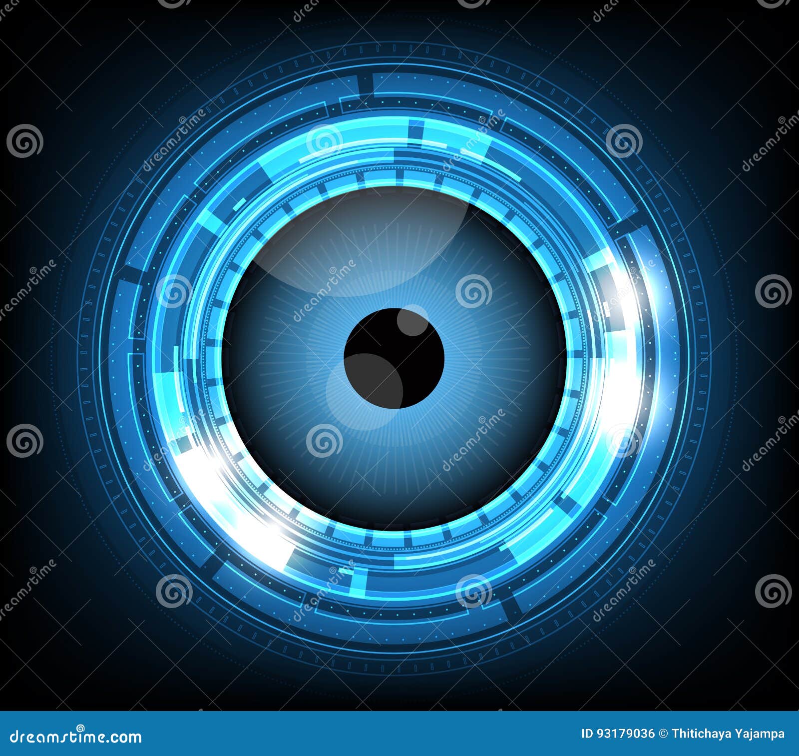 Vector Blue Eyeball Cyber Future Technology , Security Concept ...