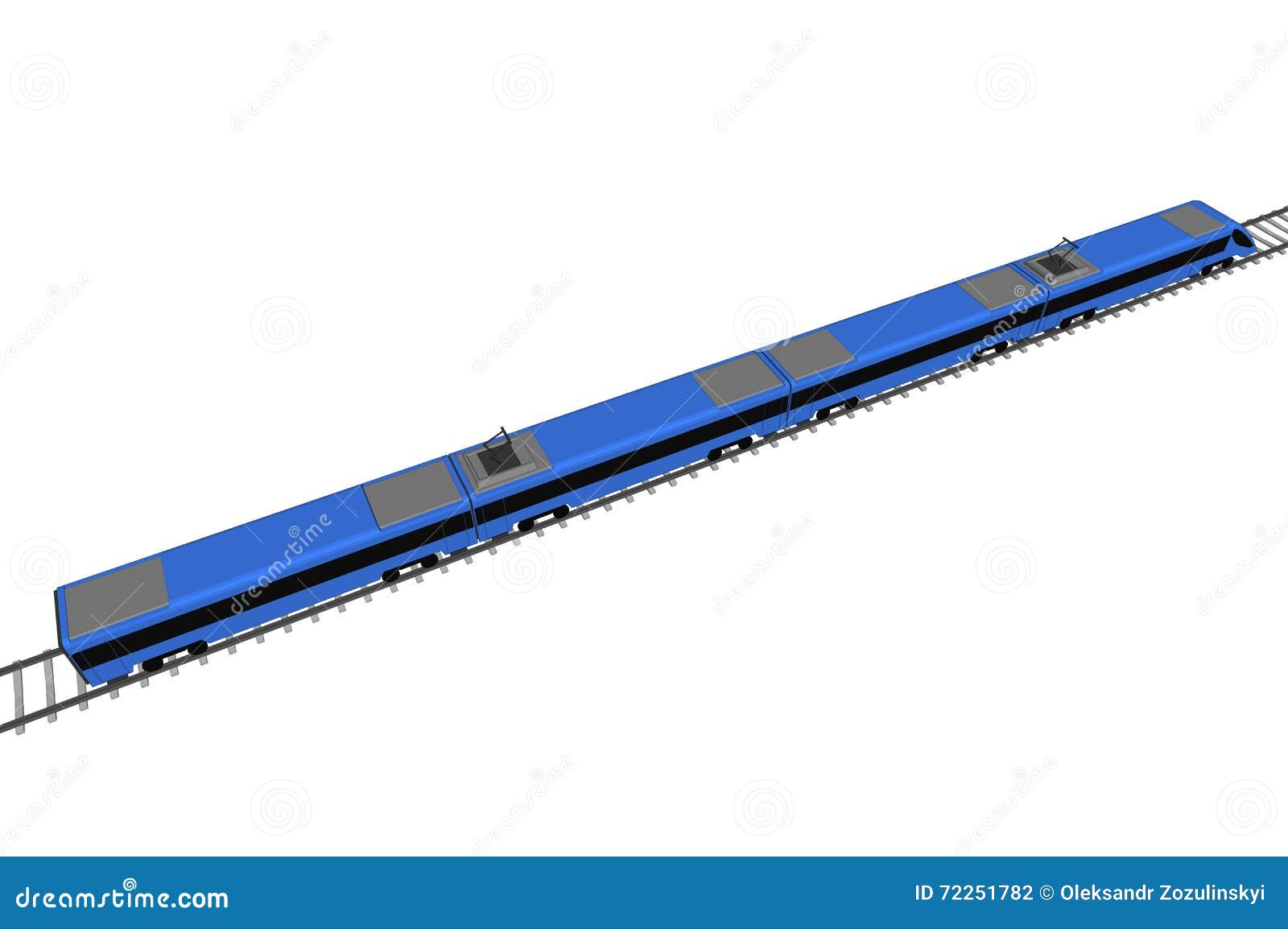 Vector Blue Fast Train on White Stock Illustration - Illustration of ...