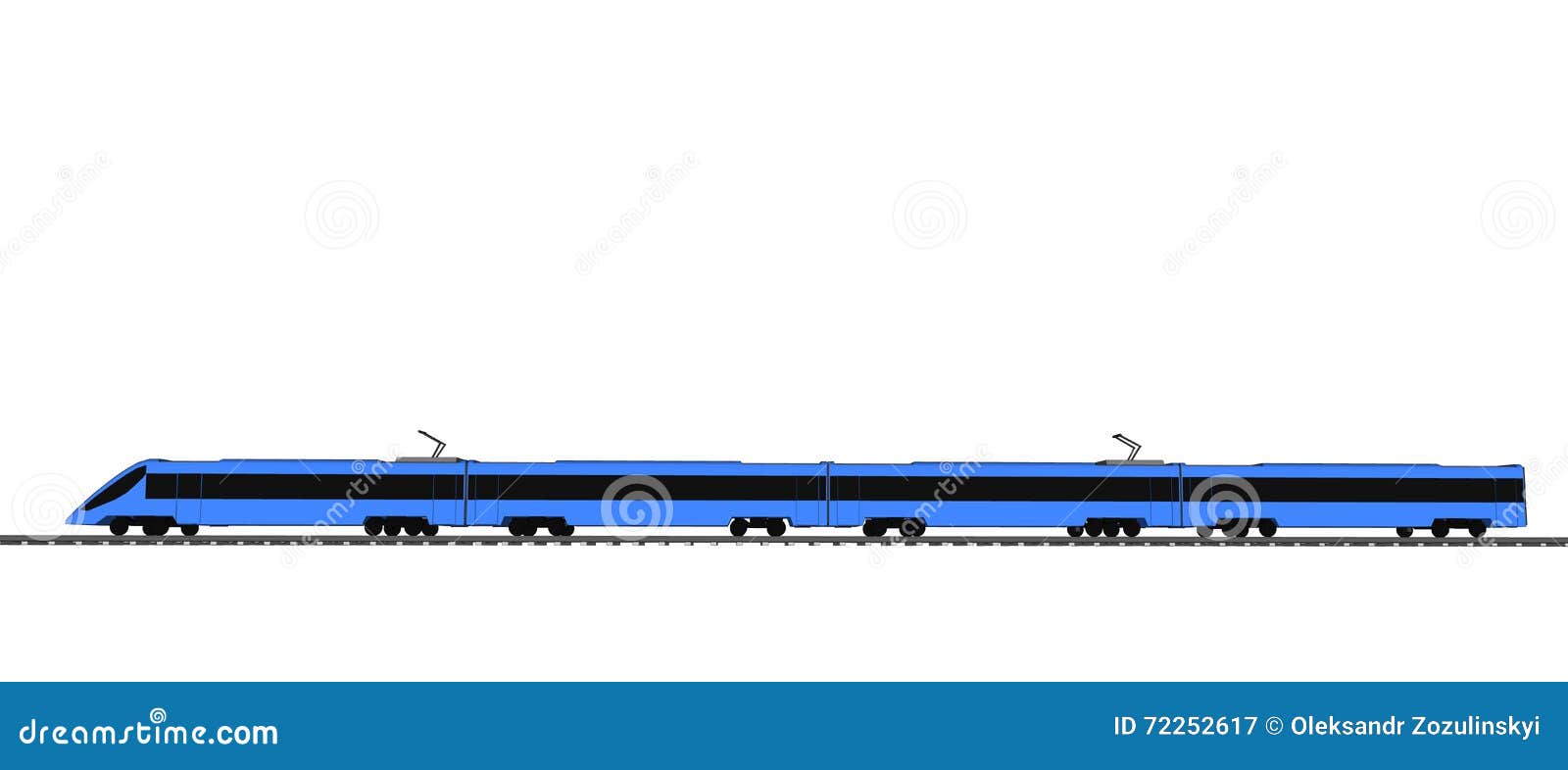 Vector Blue Fast Train on White Stock Illustration - Illustration of ...