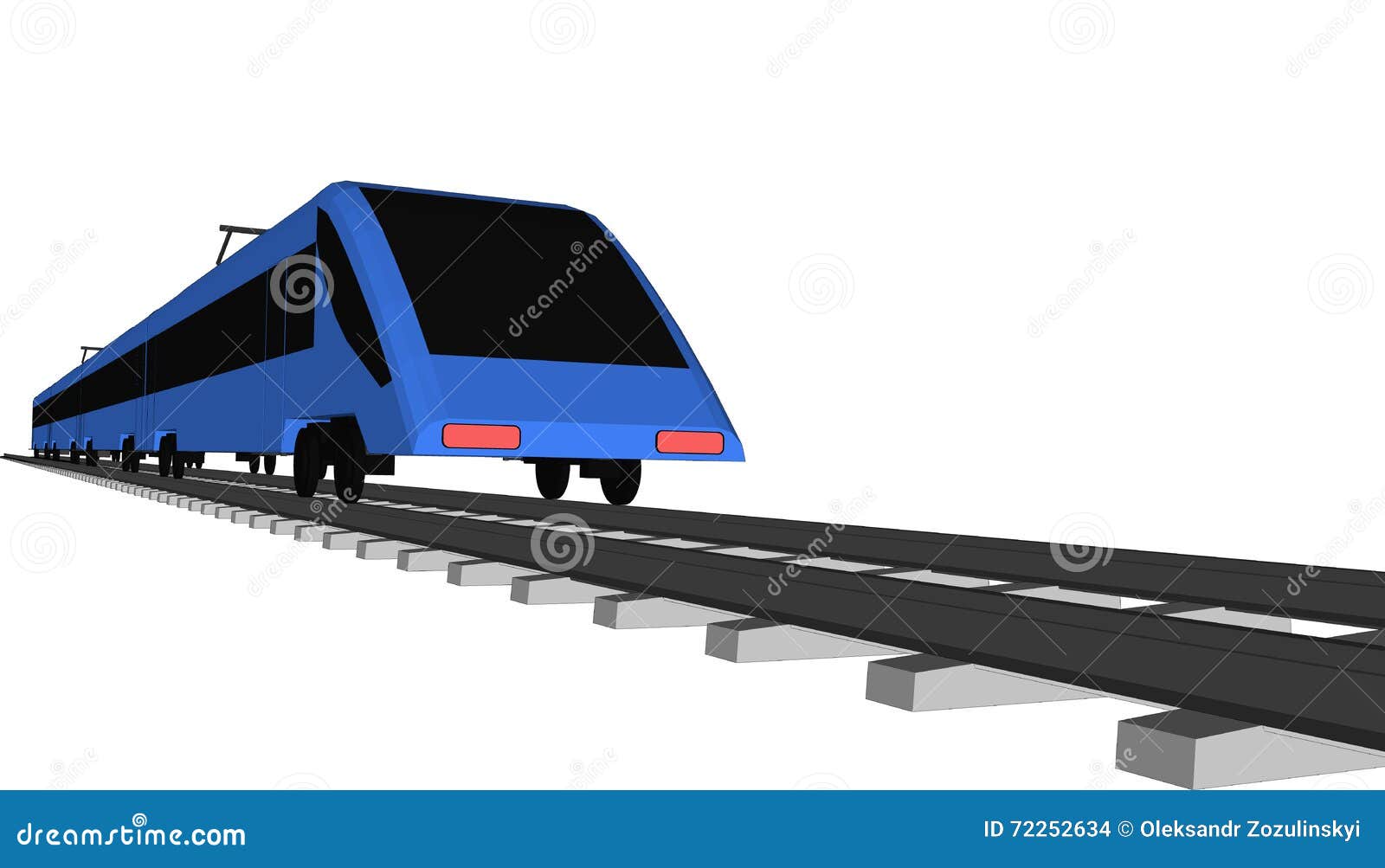 Vector Blue Fast Train on White Stock Illustration - Illustration of ...