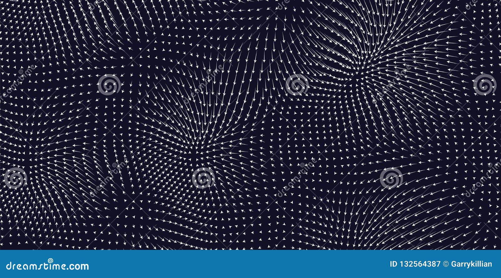 Vector Blue Field Visualization of Forces. Magnetic or Gravitational ...