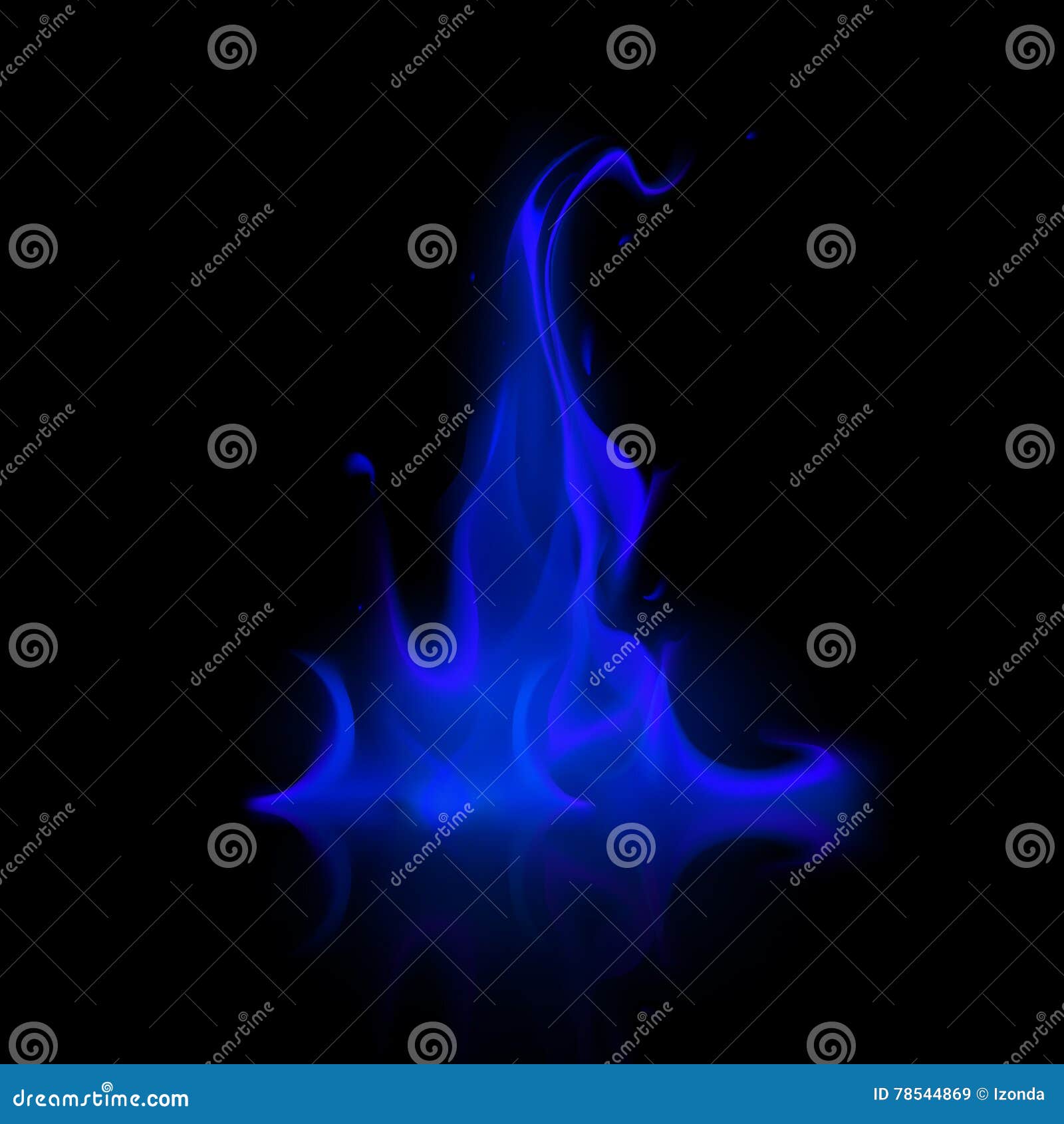 Vector Blue Fire Flame Bonfire on Background Stock Vector ...