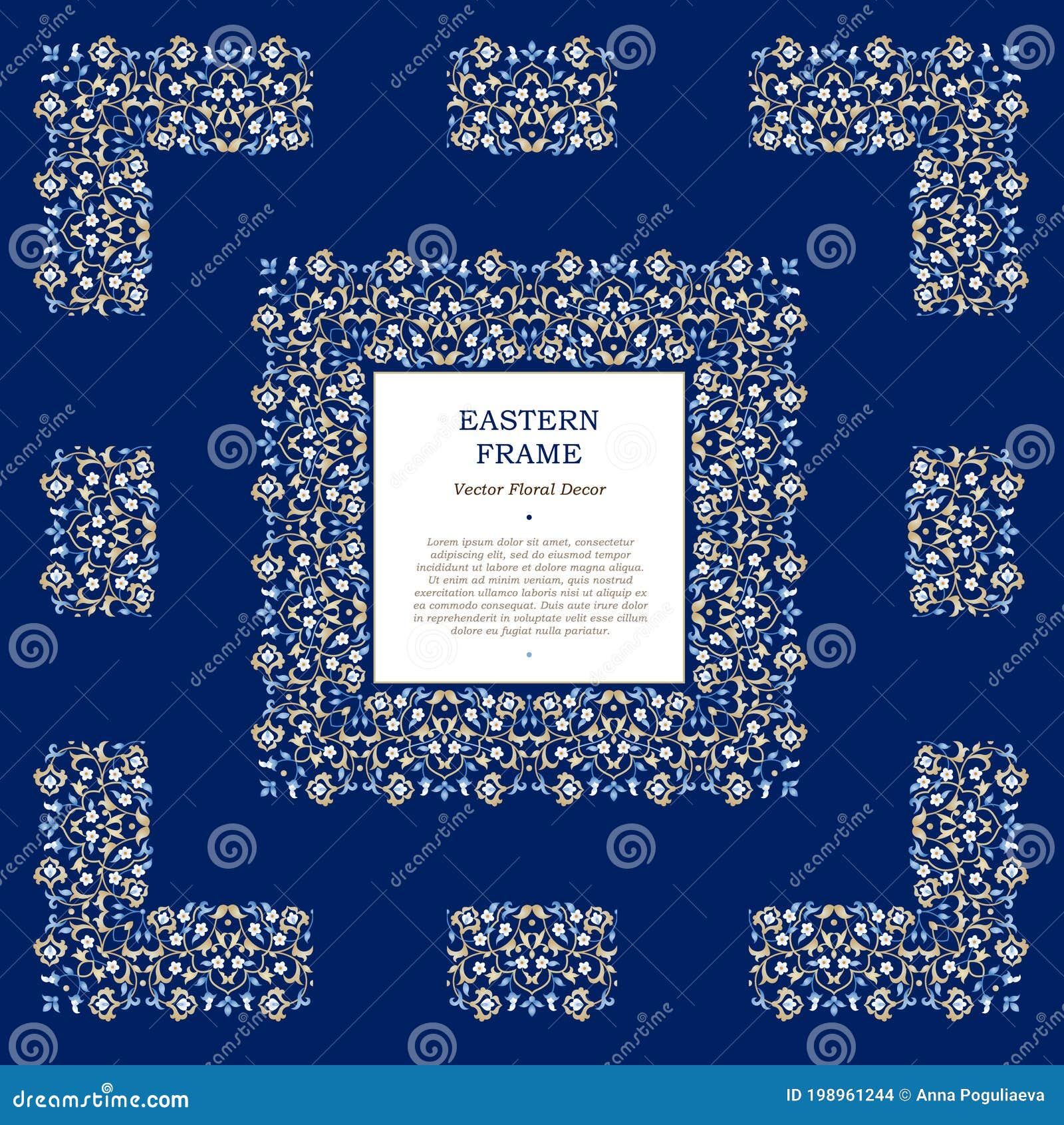 Blue Vector Corner Borders