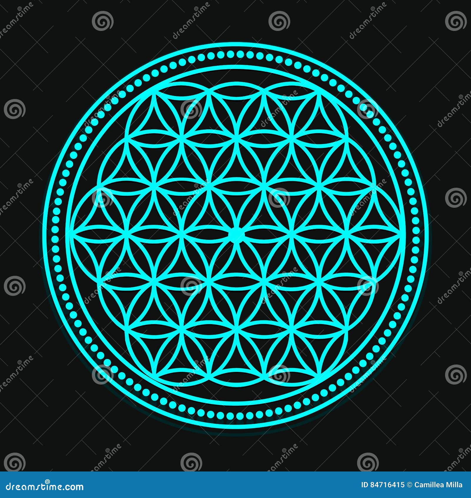 Vector Blue Flower of Life Symbol Illustration Stock Vector ...
