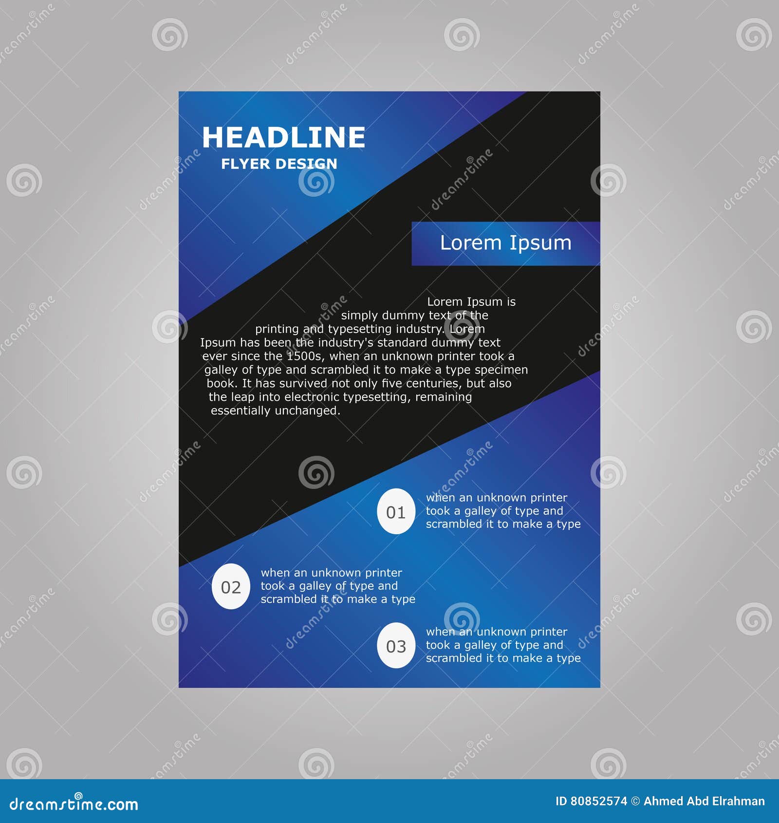 Vector blue flyer design stock vector. Illustration of page - 80852574