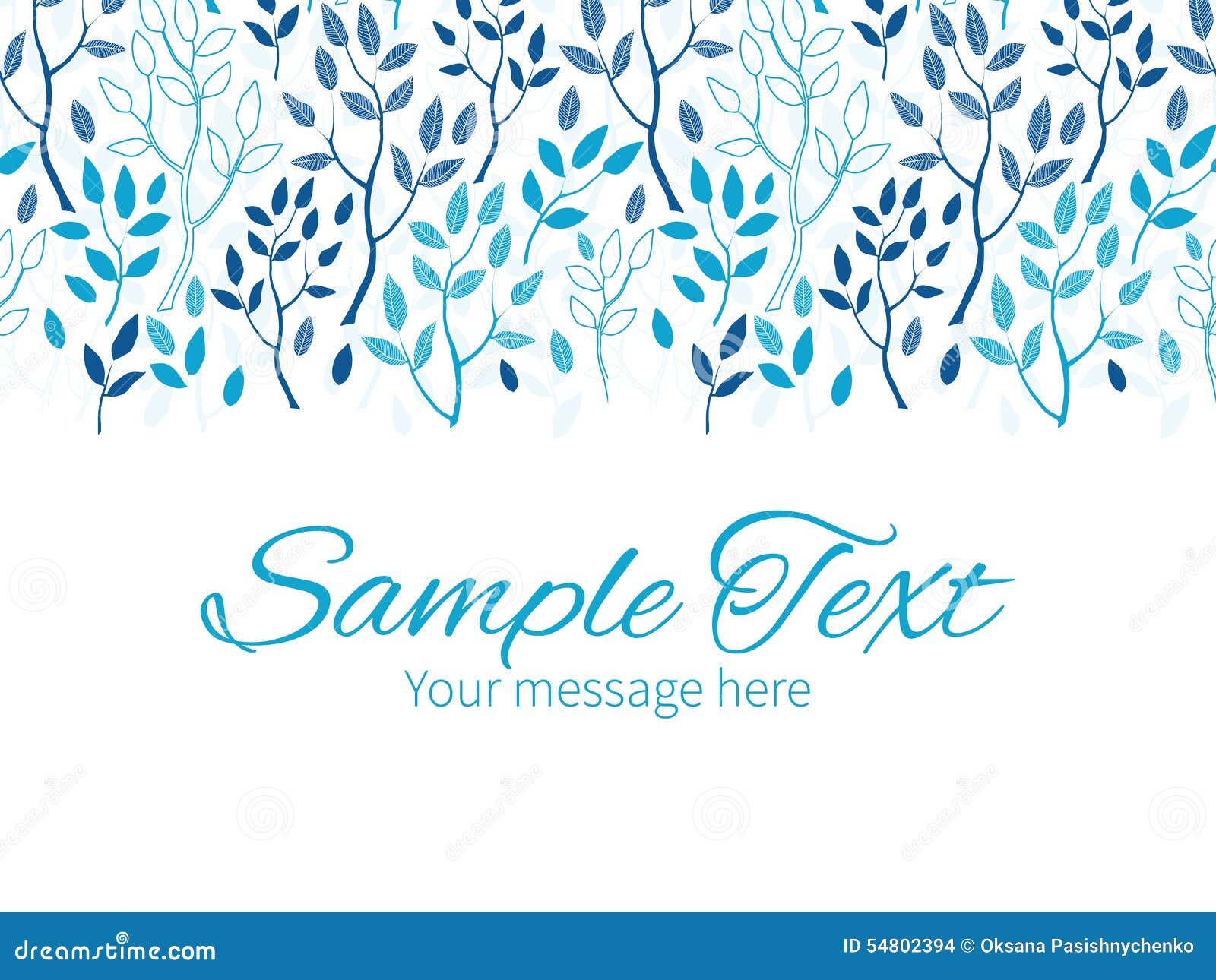 Vector Blue Forest Horizontal Border Greeting Card | CartoonDealer.com ...