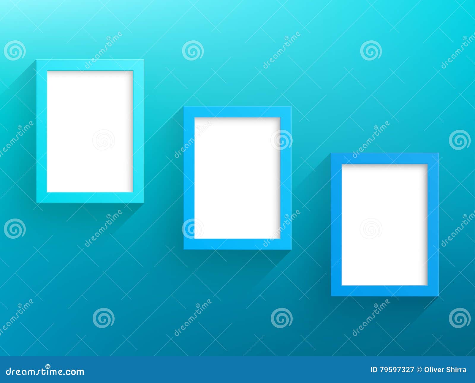 Vector 3 Blue Frames Design with Background Stock Vector - Illustration ...
