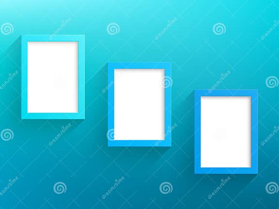 Vector 3 Blue Frames Design with Background Stock Vector - Illustration ...