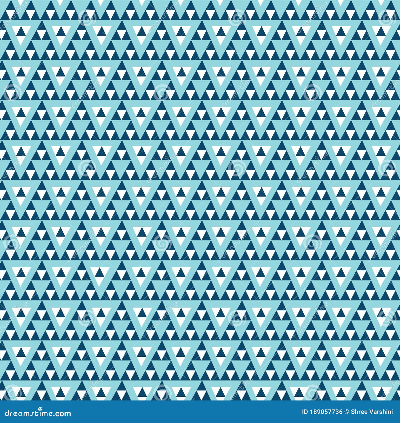 Vector Blue Geometric Triangle Seamless Pattern Background. Stock ...