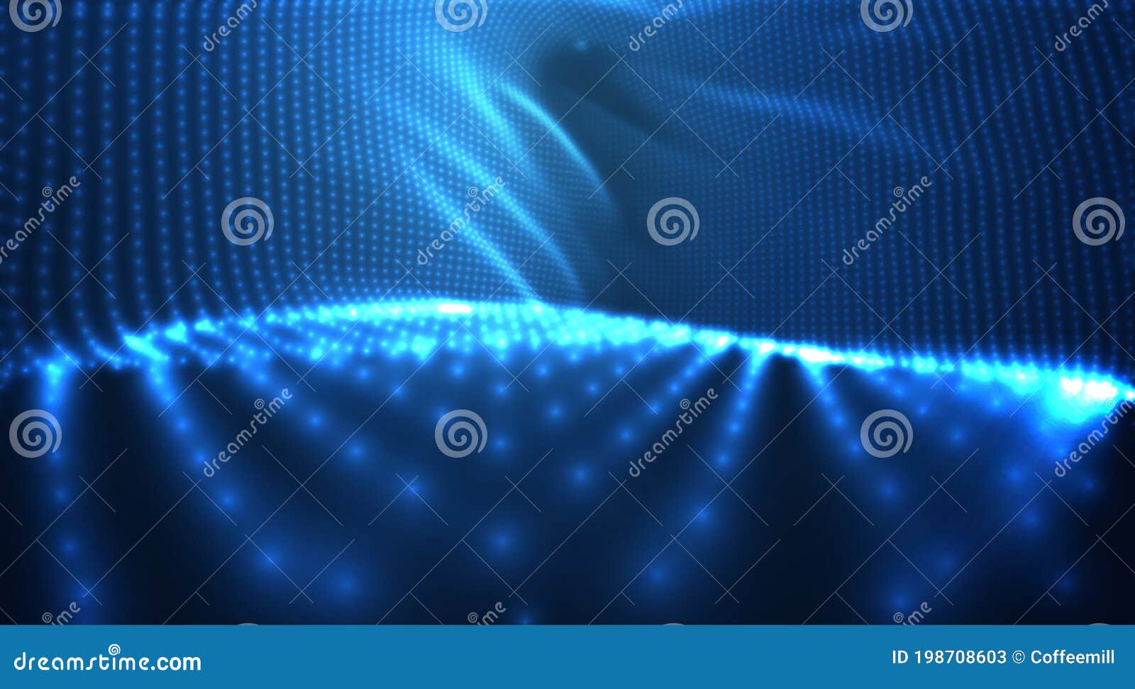 Vector Blue Glowing Data Stream in Virtual Space Stock Vector ...