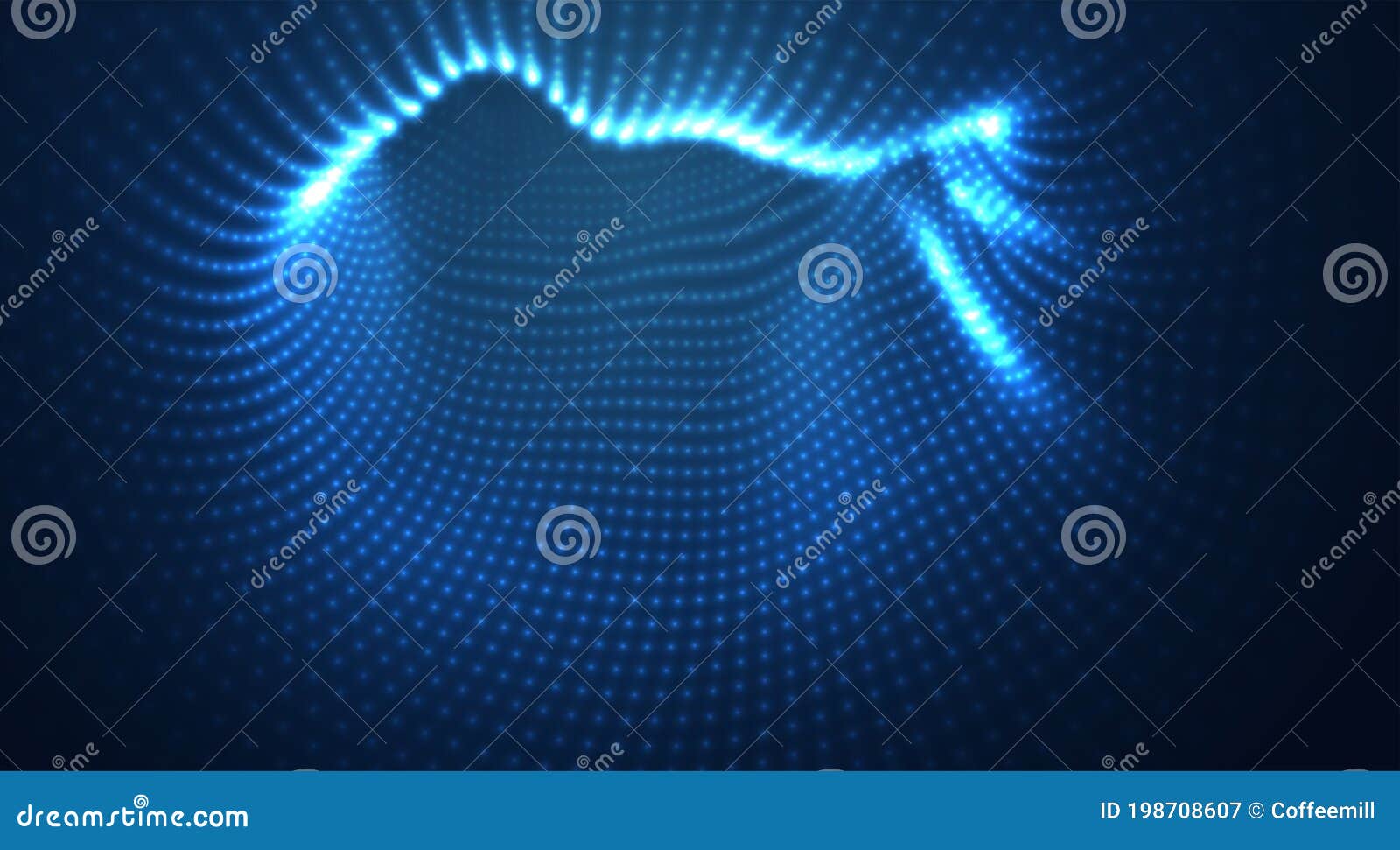 Vector Blue Glowing Data Stream in Virtual Space Stock Vector ...