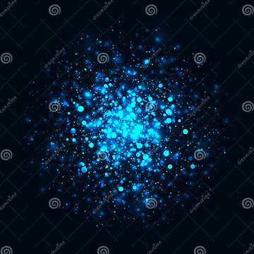 Vector Blue Glowing Light Glitter Background. Magic Glow Light Effect ...