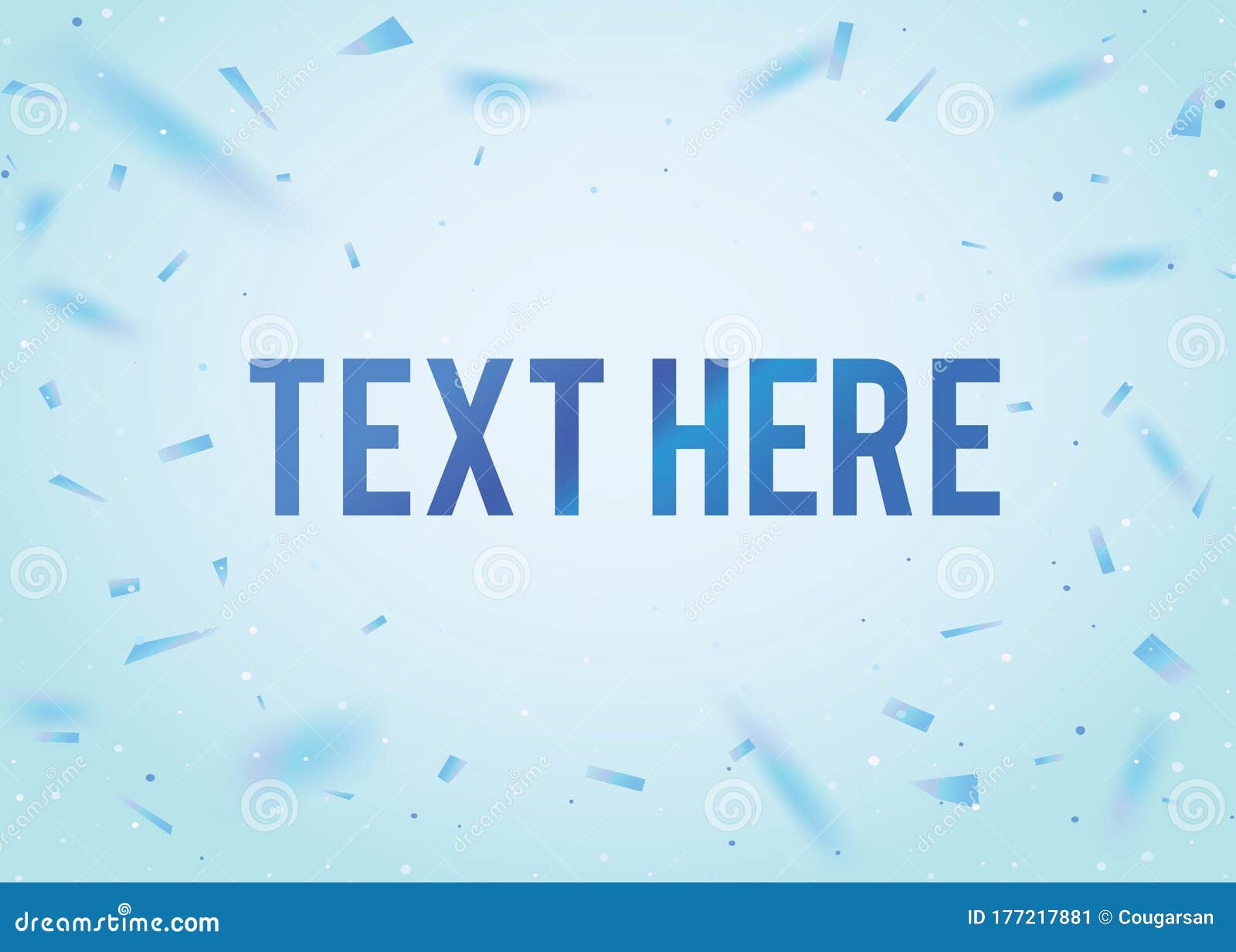 Vector Blue Gradient Party Background Template with Confetti Border ...