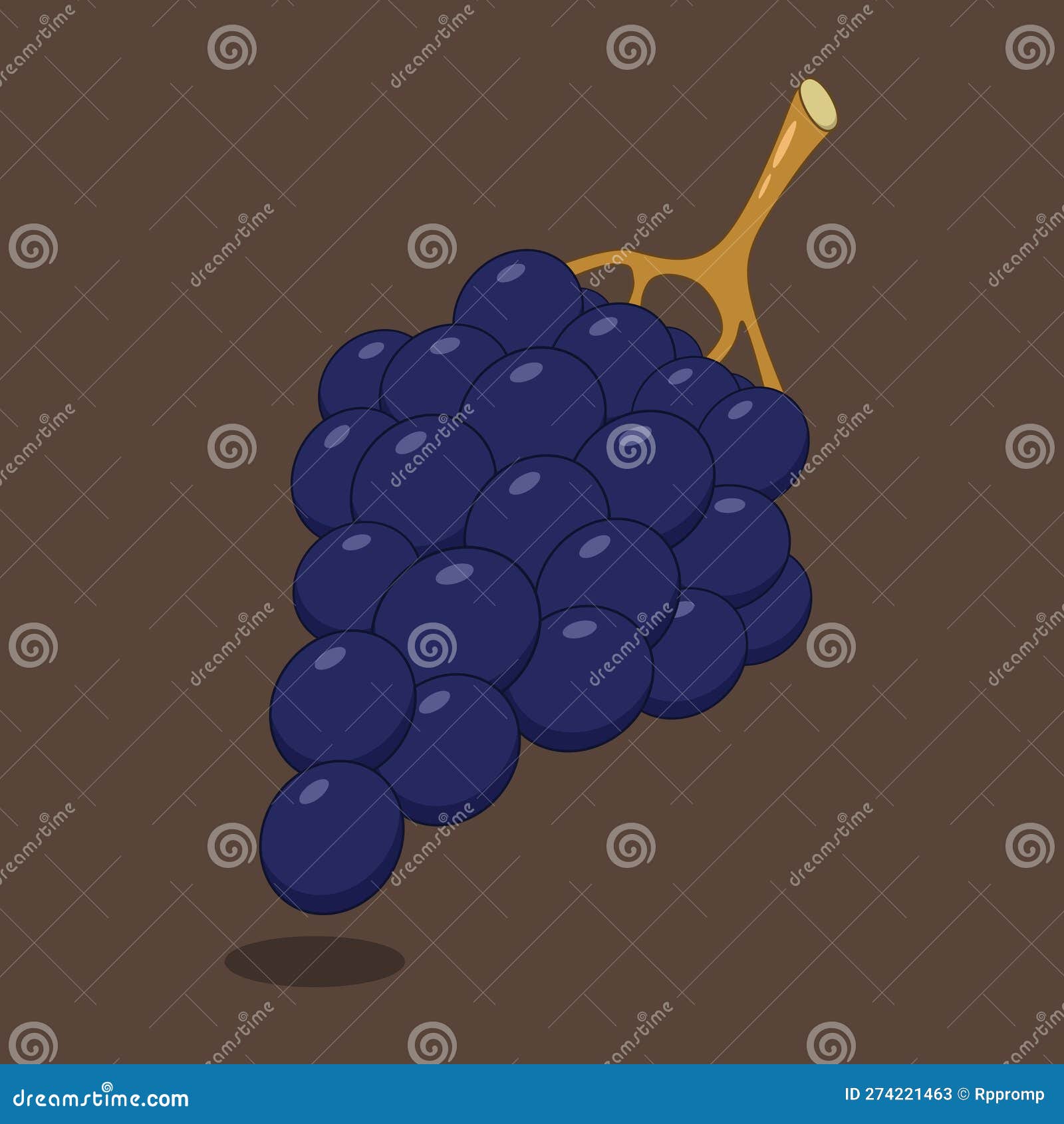 Vector Blue Grape Isolated on Background Stock Vector - Illustration of ...