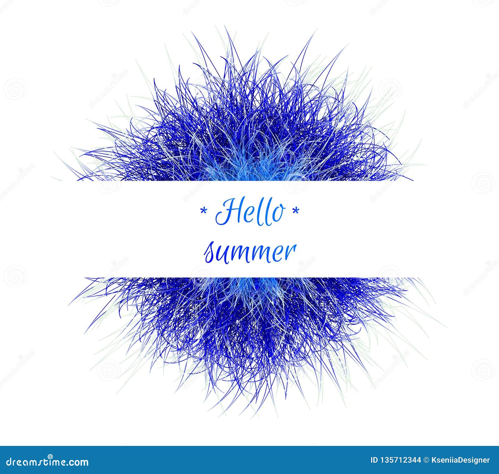 Vector Blue Grass. Hello Summer Banner Stock Vector - Illustration of ...