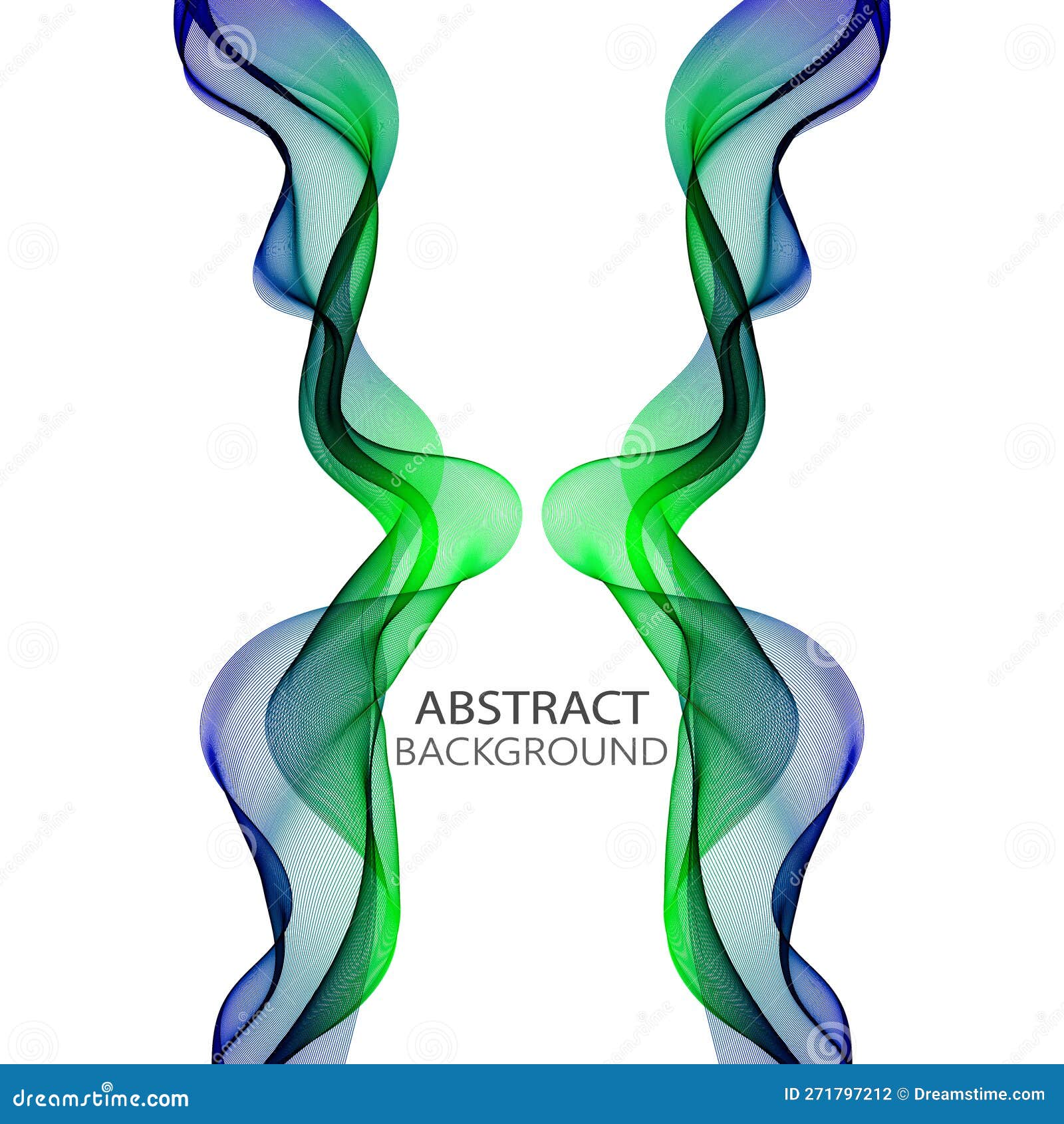 Two Vertical Transparent Colored Waves on a White Background, Blue and ...