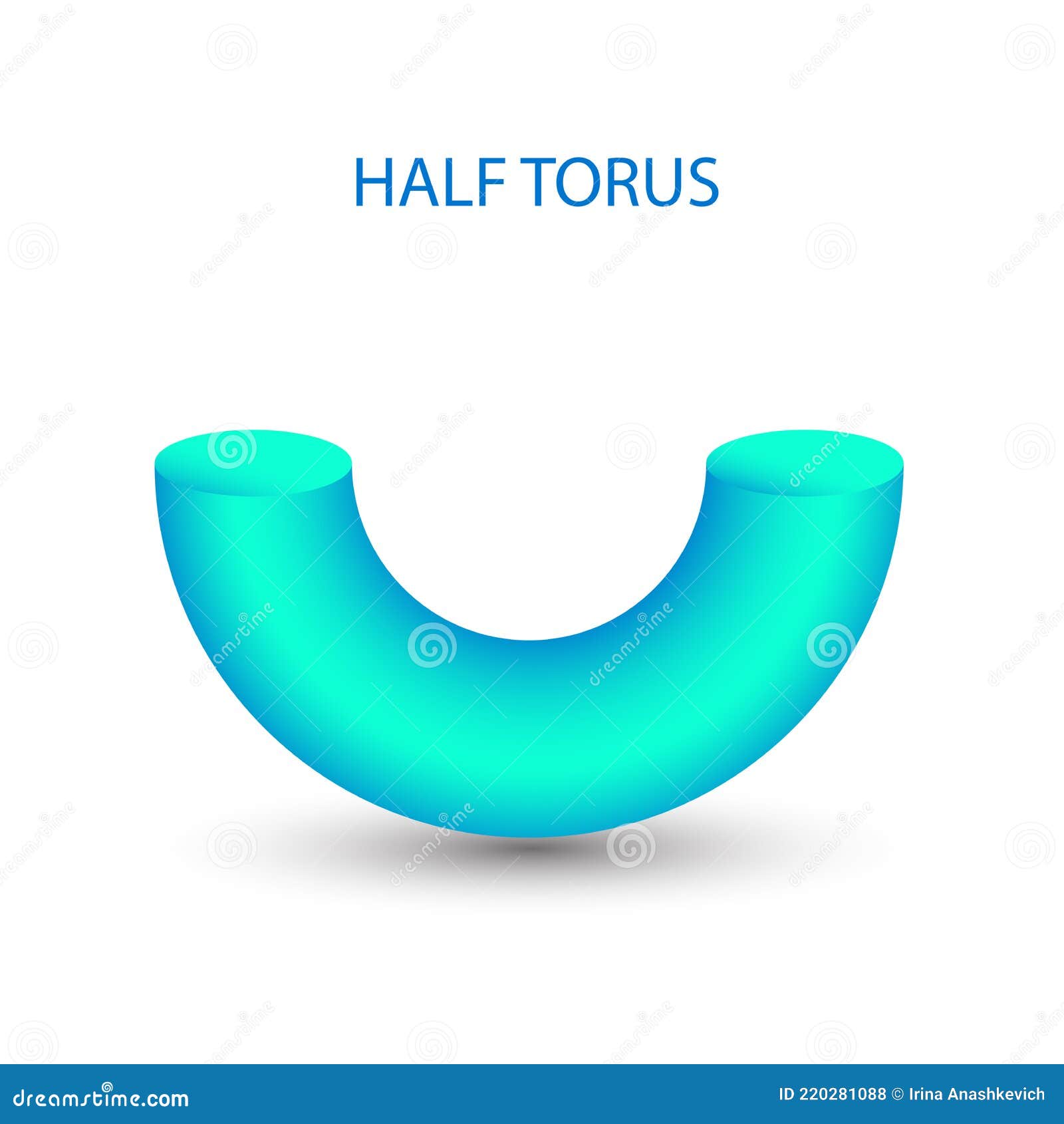 Vector Blue Half Torus with Gradients and Shadow for Game, Icon ...