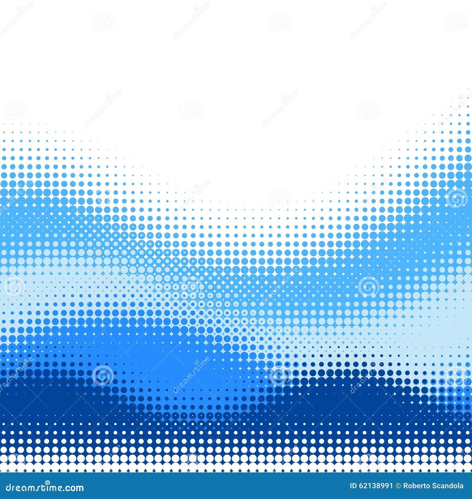 Vector Blue Halftone Wave Background Stock Illustration - Illustration ...
