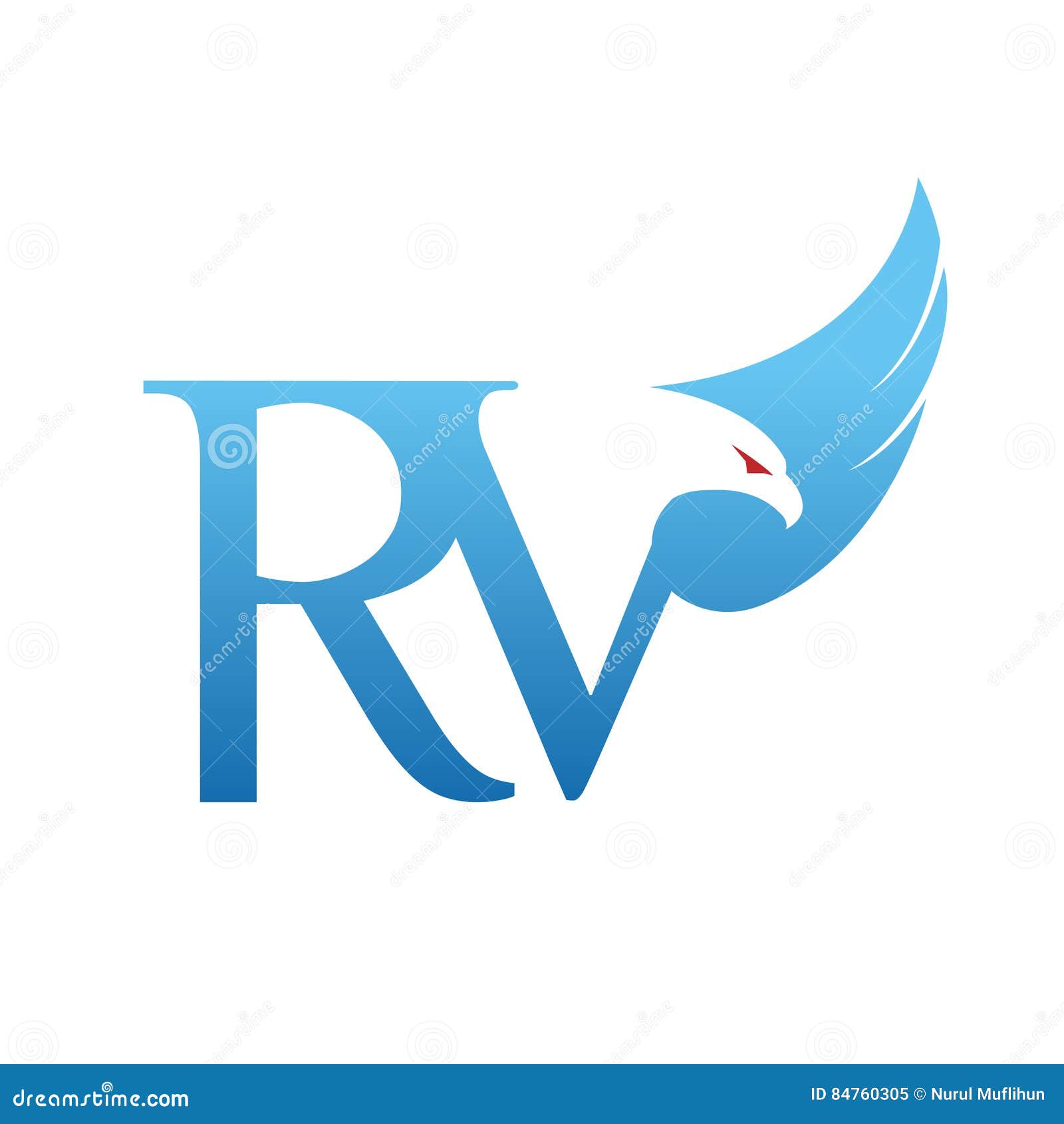 Vector Blue Hawk Initial RV Logo Stock Vector - Illustration of logo ...