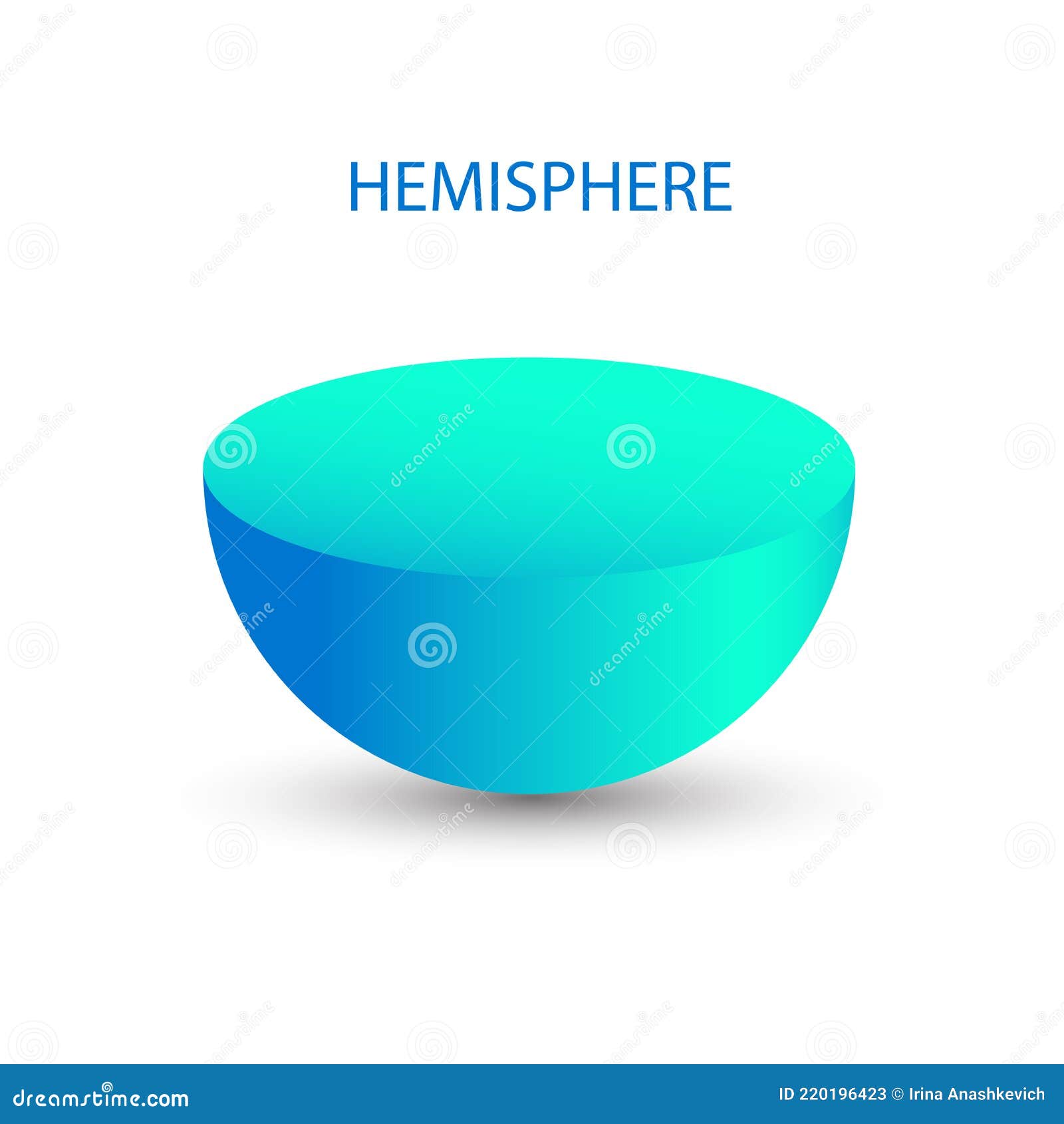 Vector Blue Hemisphere with Gradients and Shadow for Game, Icon ...