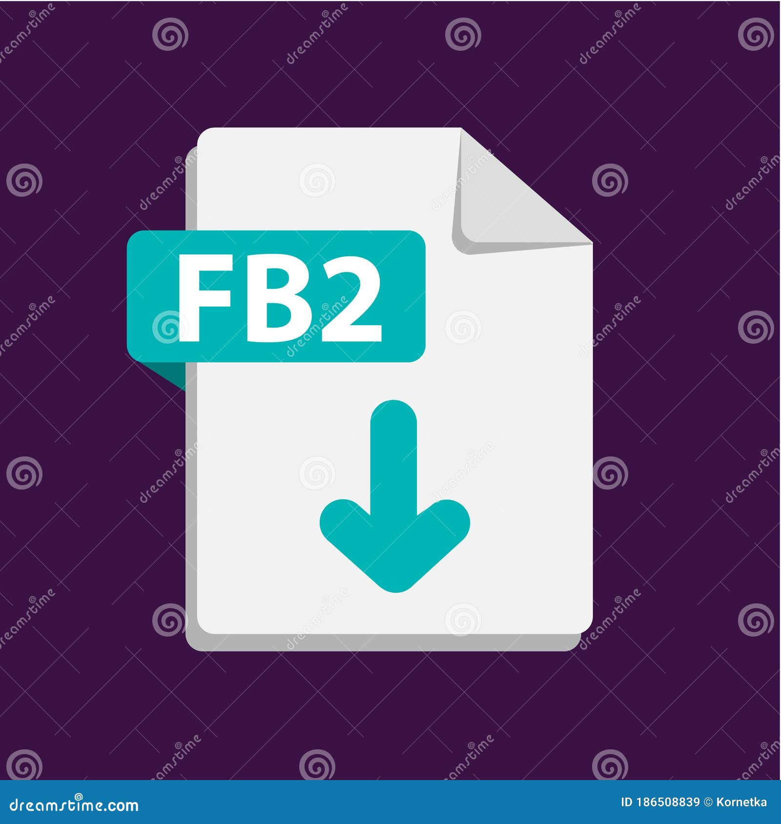 Vector Blue Icon FB2. File Format Extensions Icon Stock Vector ...