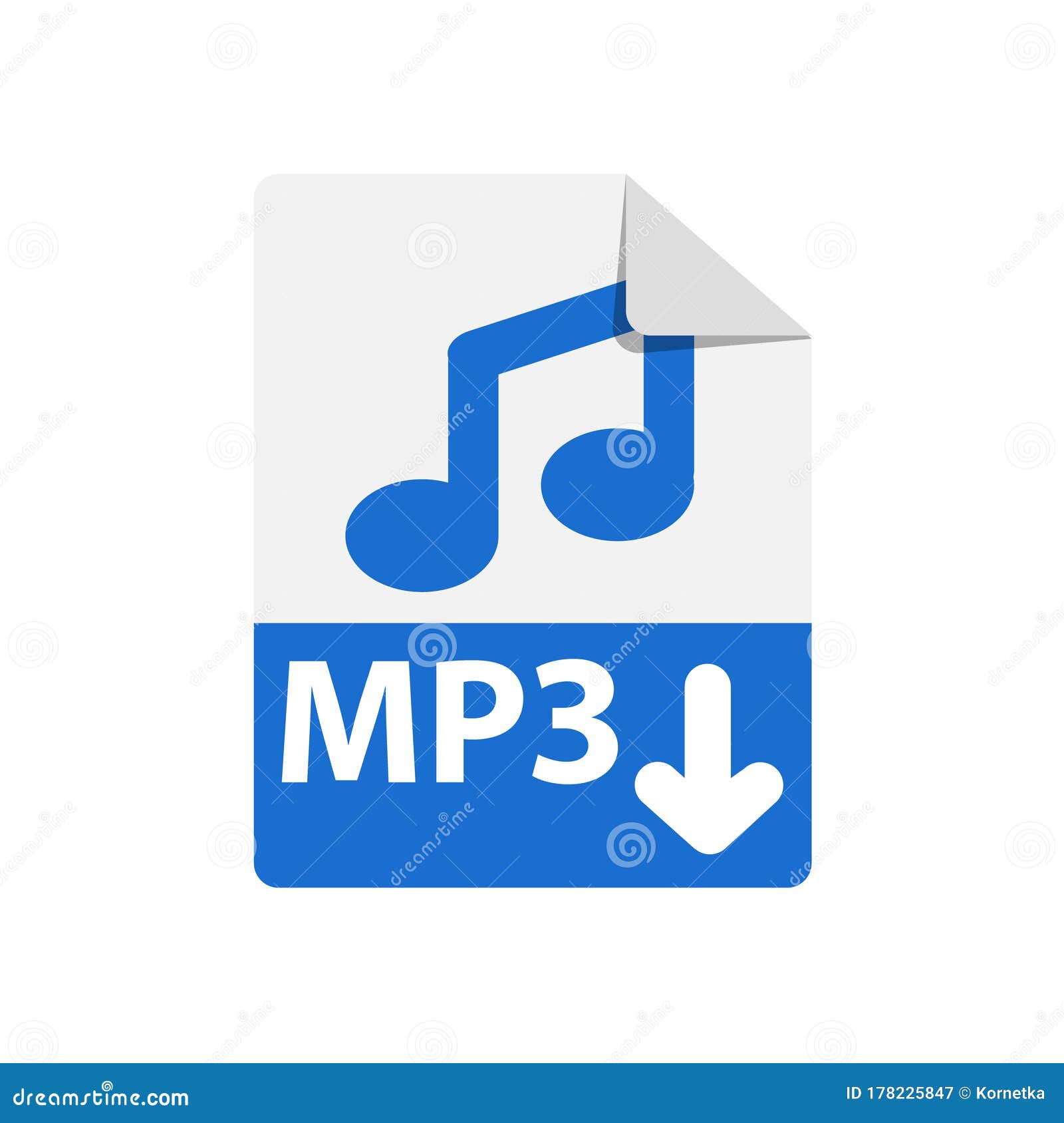 Vector Blue Icon MP3. File Format Extensions Icon Stock Vector ...