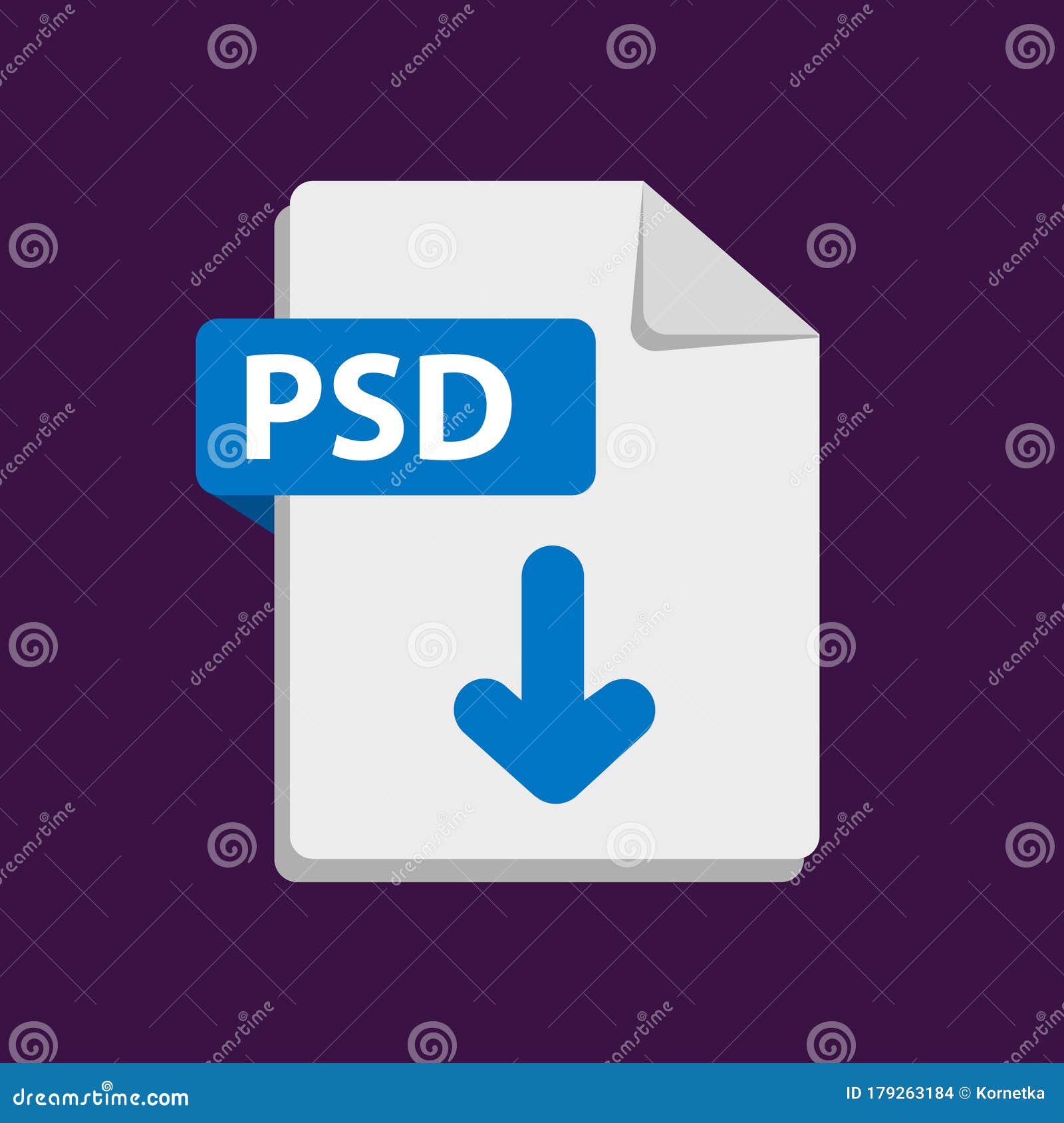 Vector Blue Icon PSD. File Format Extensions Icon Stock Vector ...