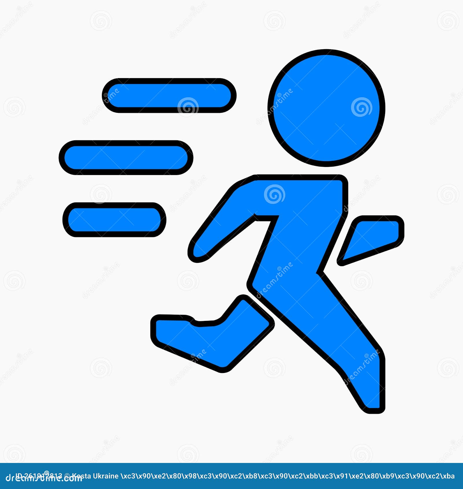 Running man stock vector. Illustration of concept, symbol - 261912813