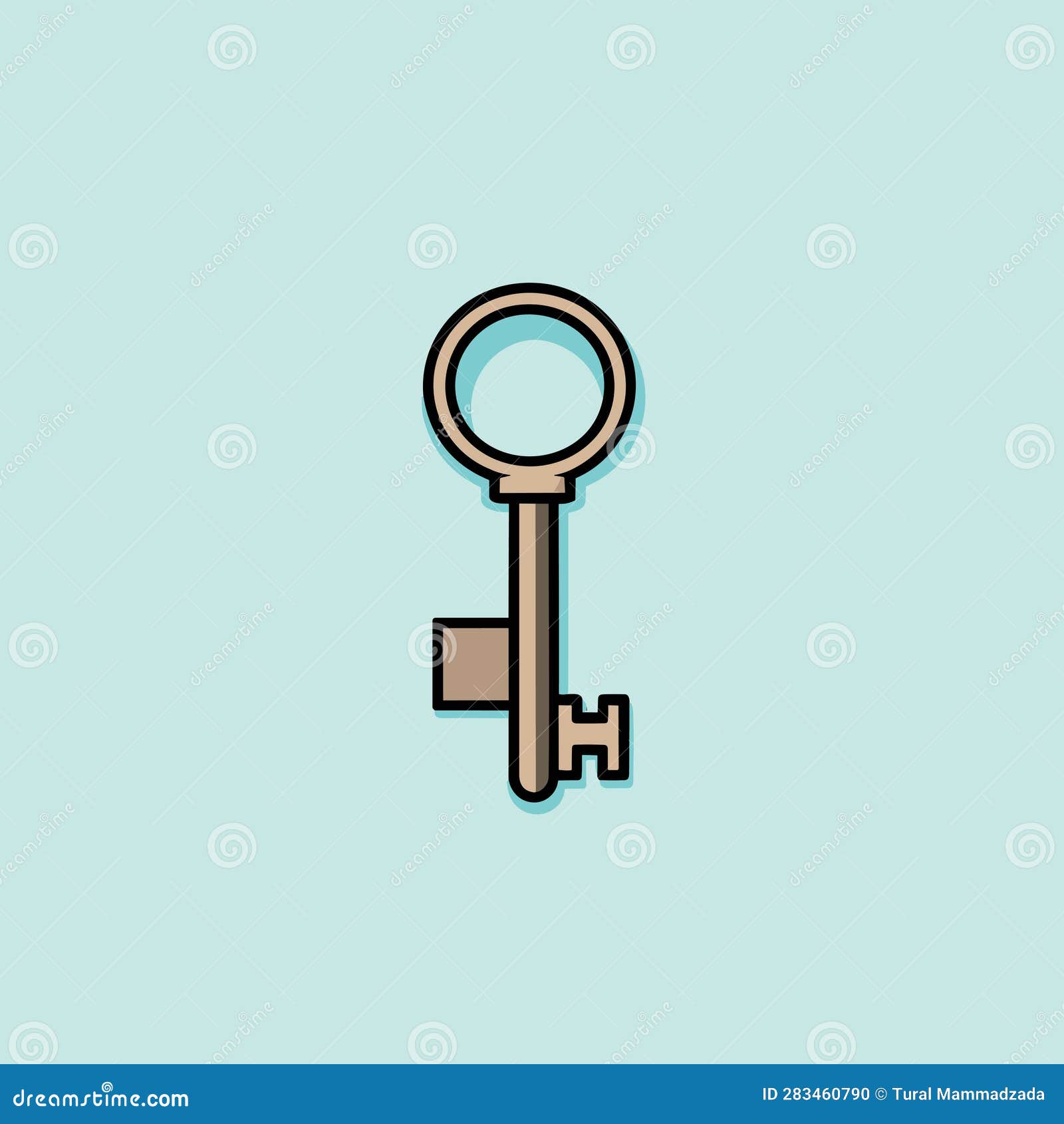 Vector of a Blue Key Icon on a Vector Background Stock Vector ...
