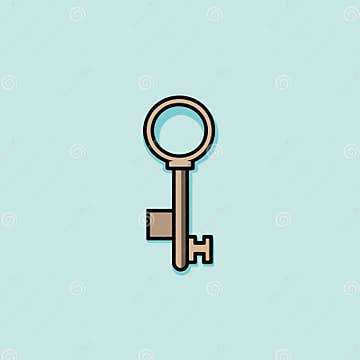 Vector of a Blue Key Icon on a Vector Background Stock Vector ...