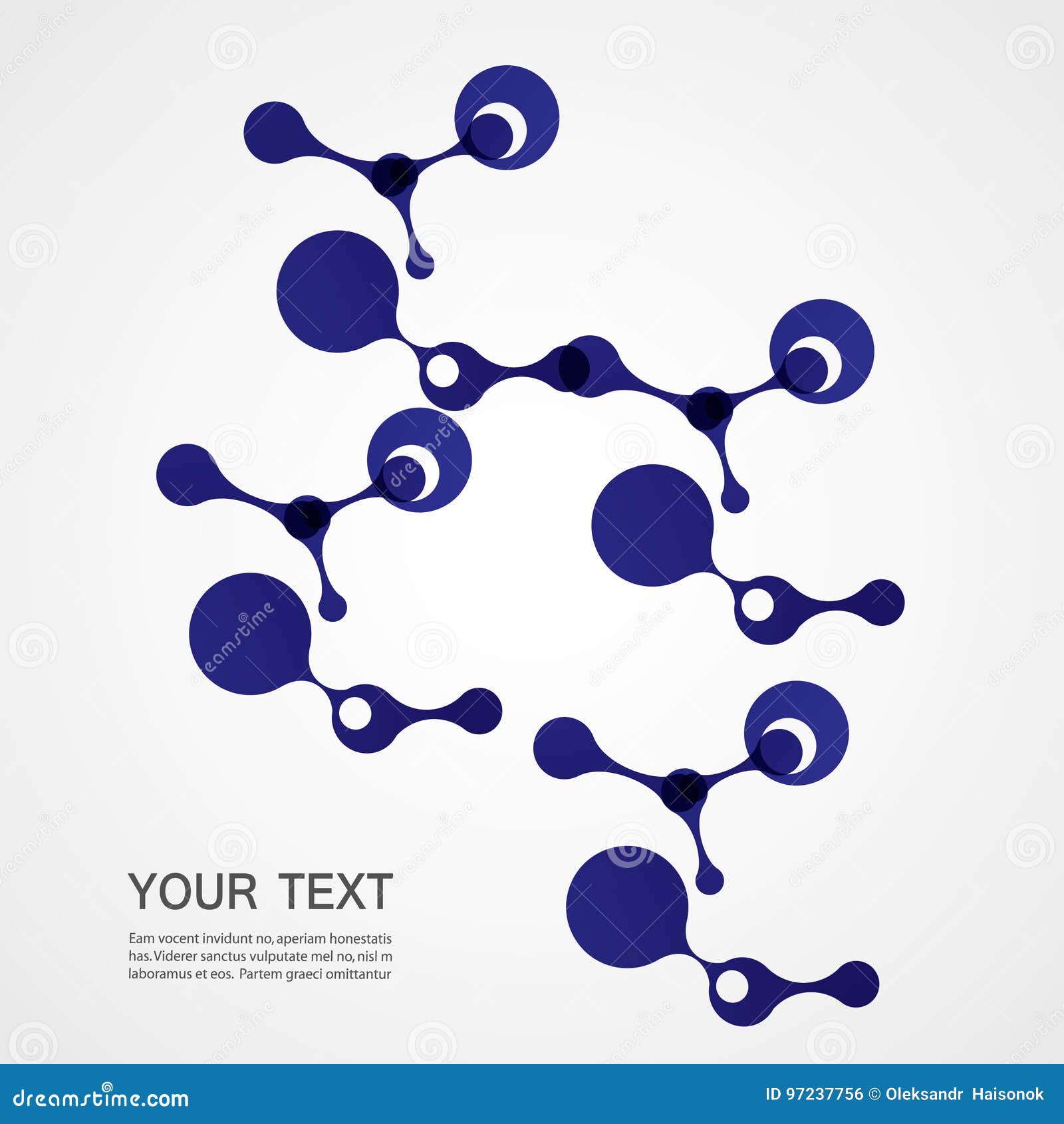 Vector Blue Molecule on a White Background Stock Vector - Illustration ...