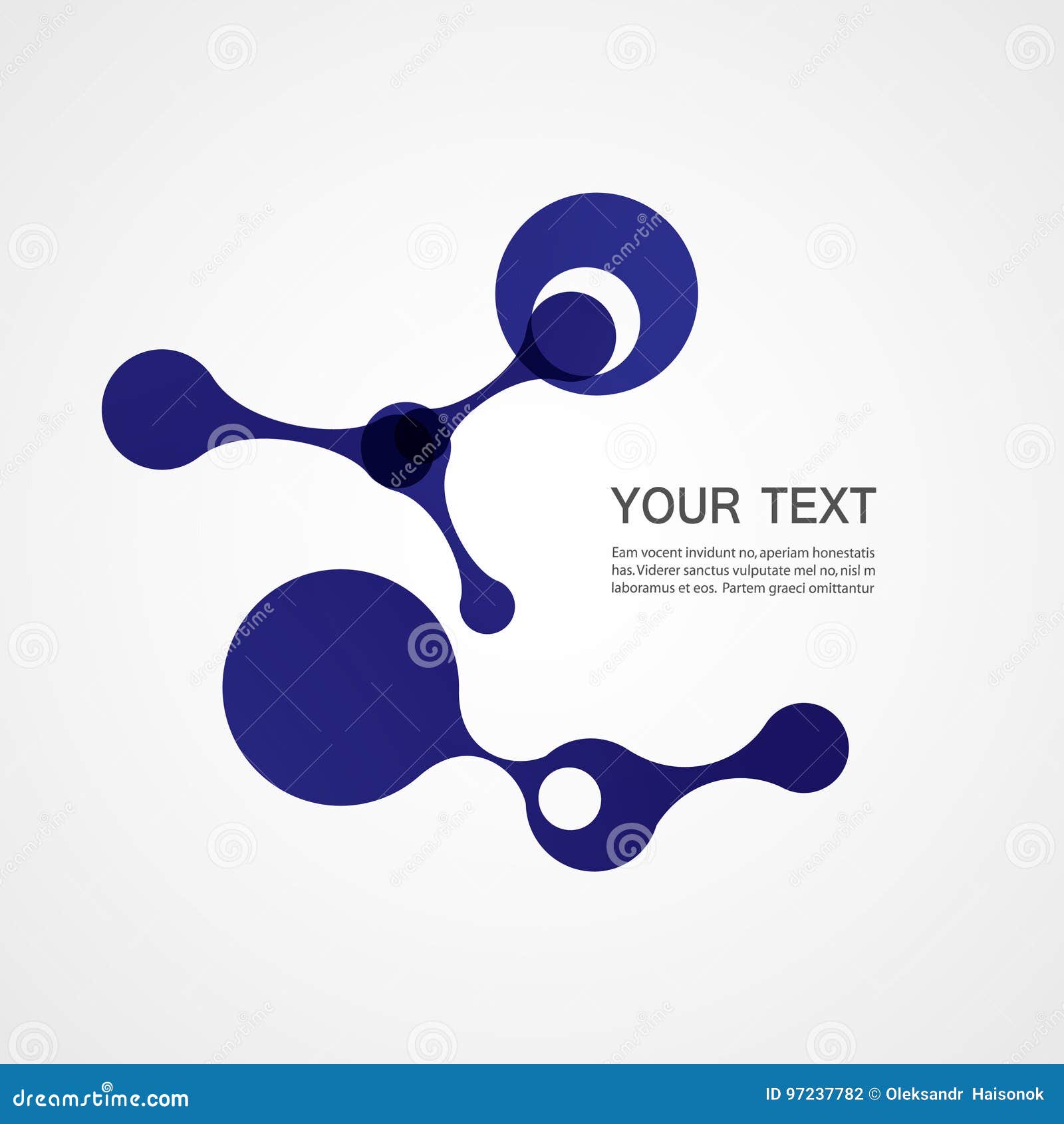 Vector Blue Molecule on a White Background Stock Vector - Illustration ...