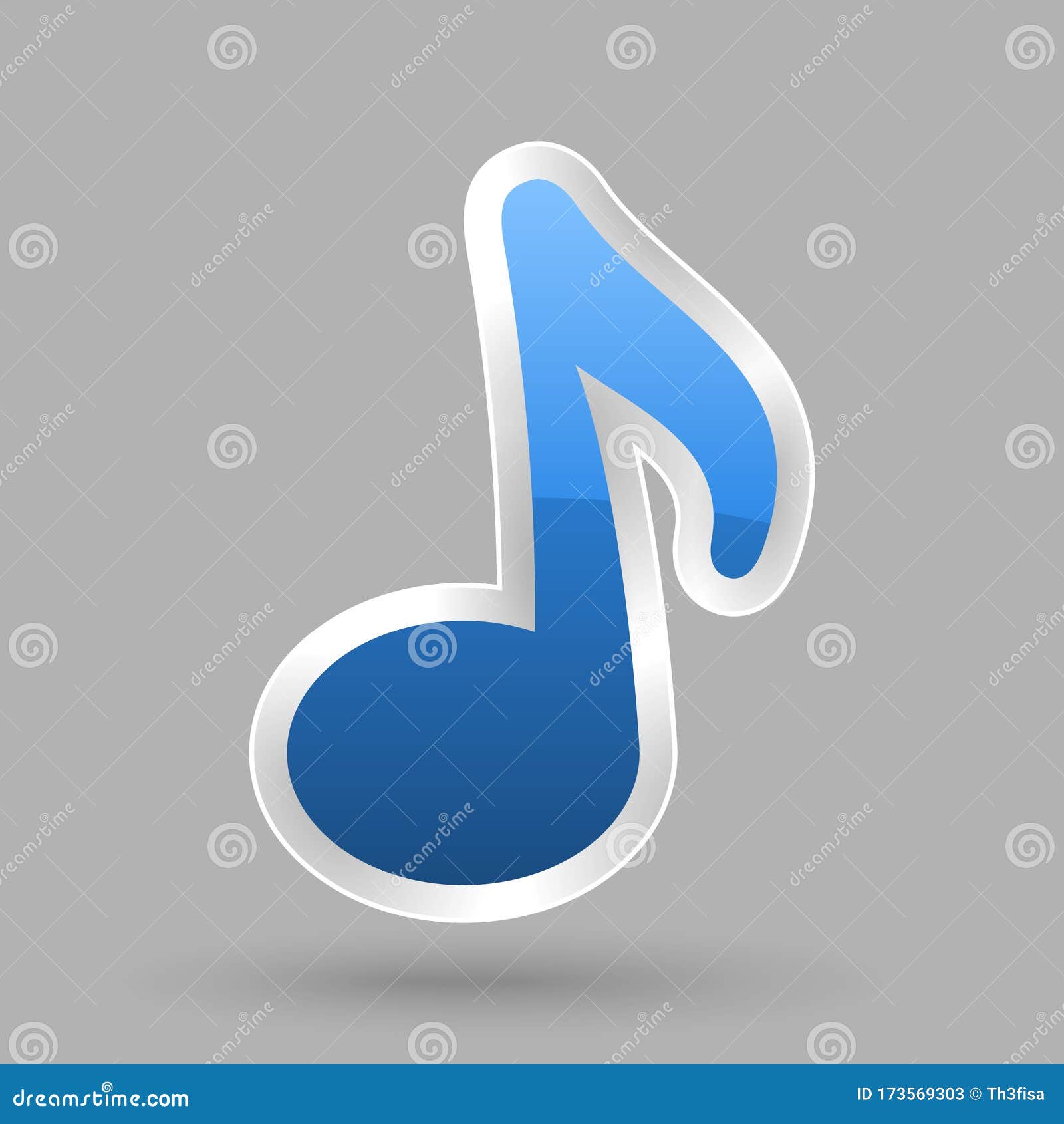Vector Blue Music Note Symbol Stock Vector - Illustration of check ...