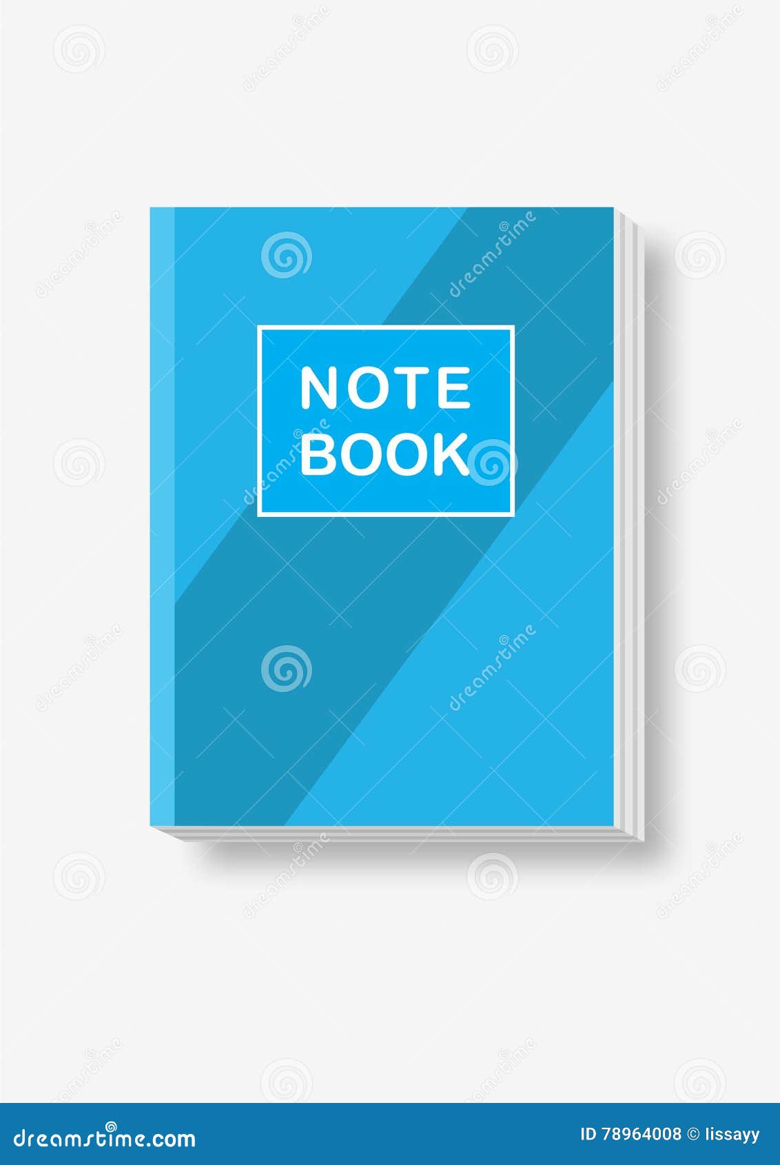 Vector Blue Notebook stock illustration. Illustration of study - 78964008
