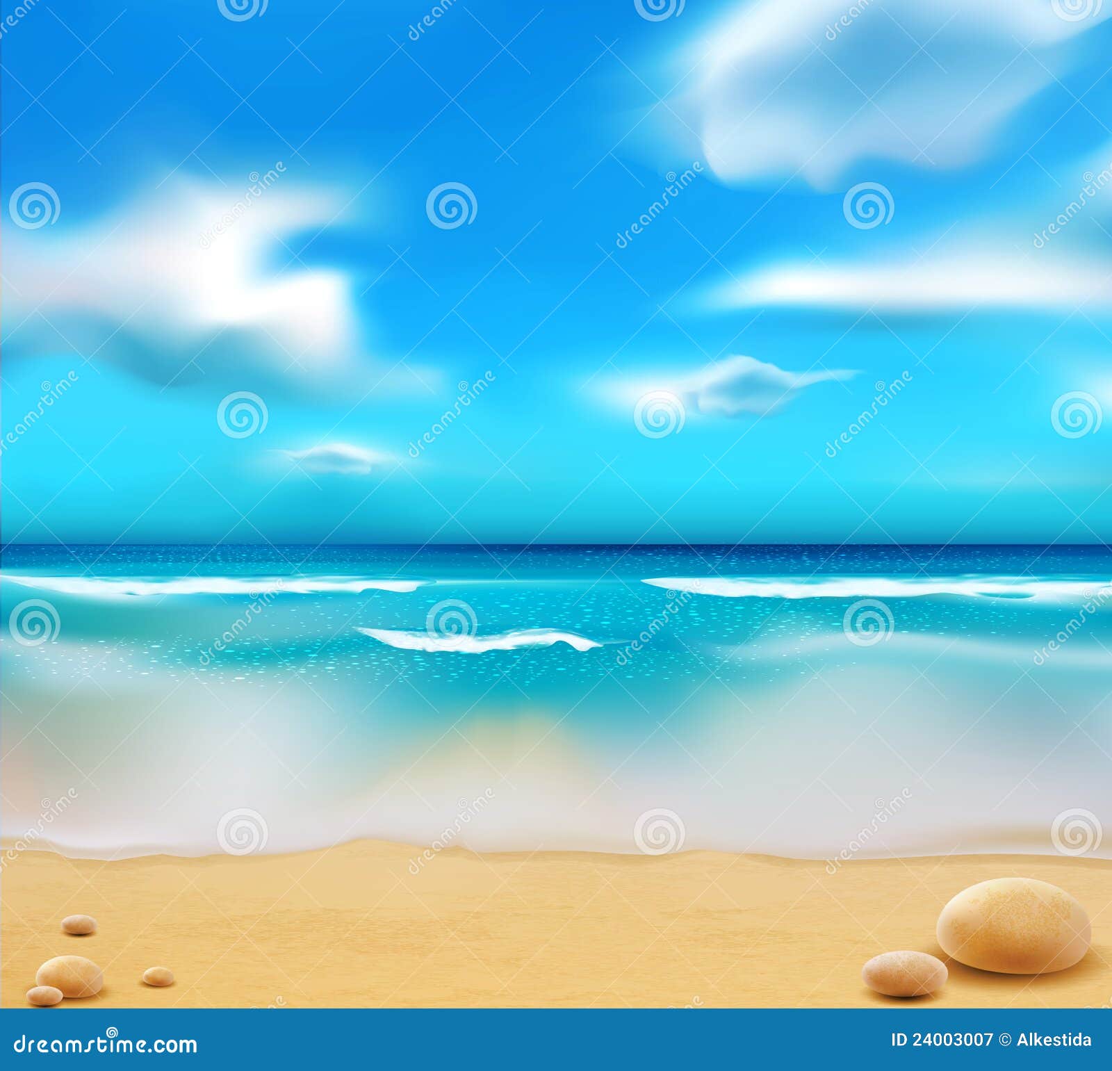 Beach Pebbles Seamless Pattern. Hand Drawn Various Shapes. Modern ...