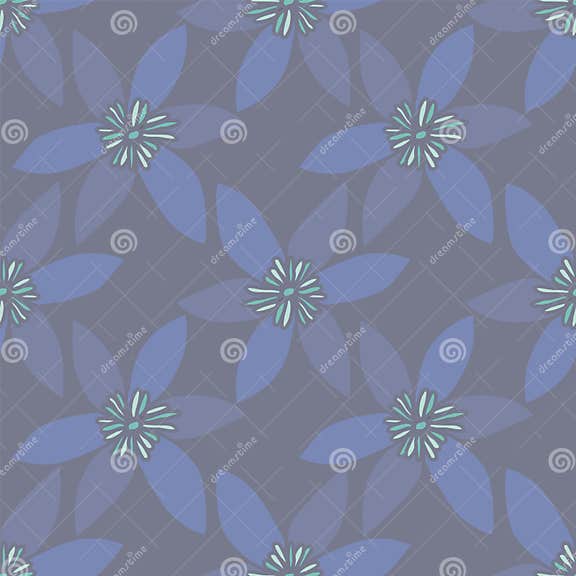 Vector Blue Origami Paper Flowers Background Pattern Stock Vector ...