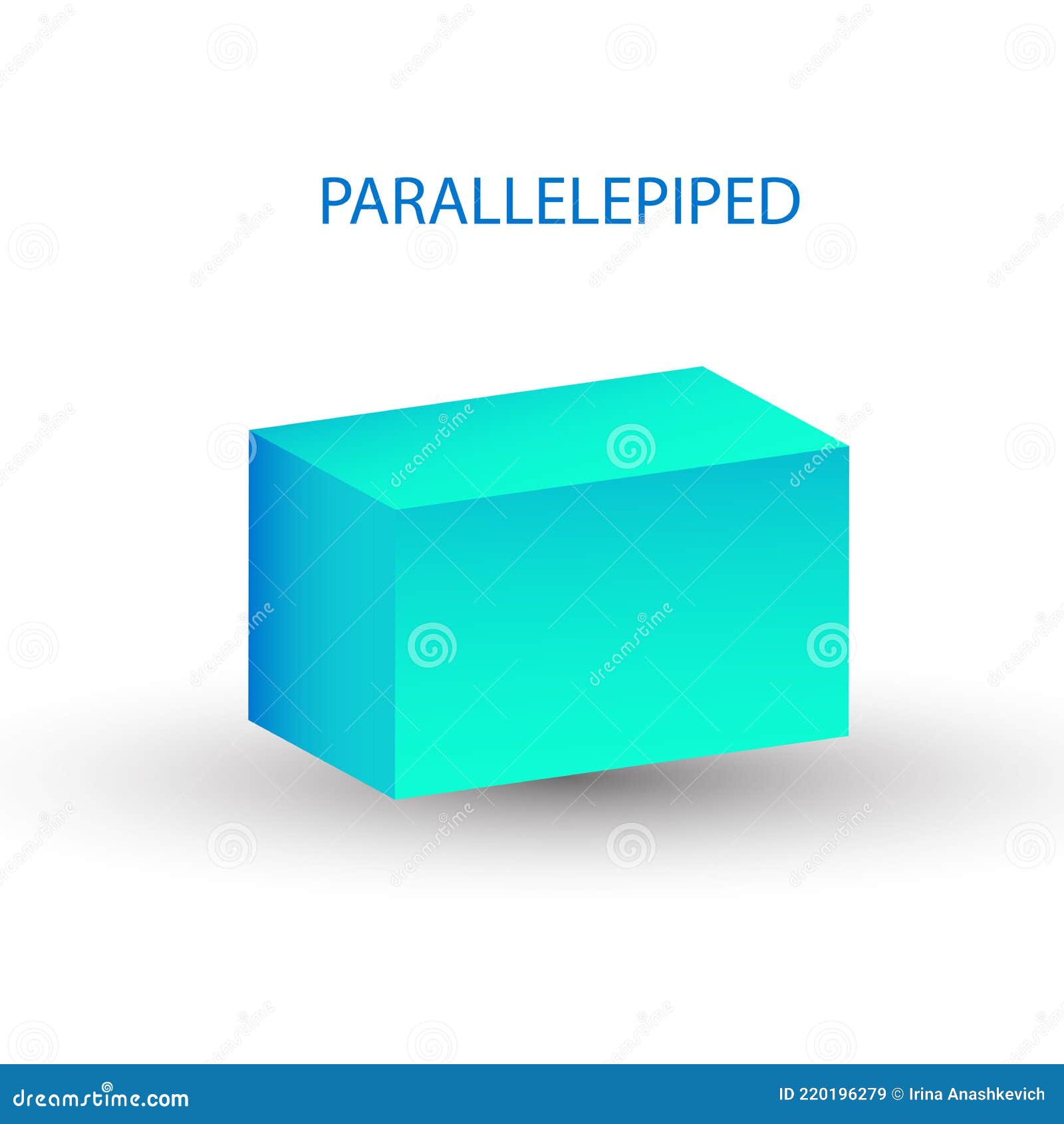 Vector Blue Parallelepiped With Gradients And Shadow For Game, Icon ...