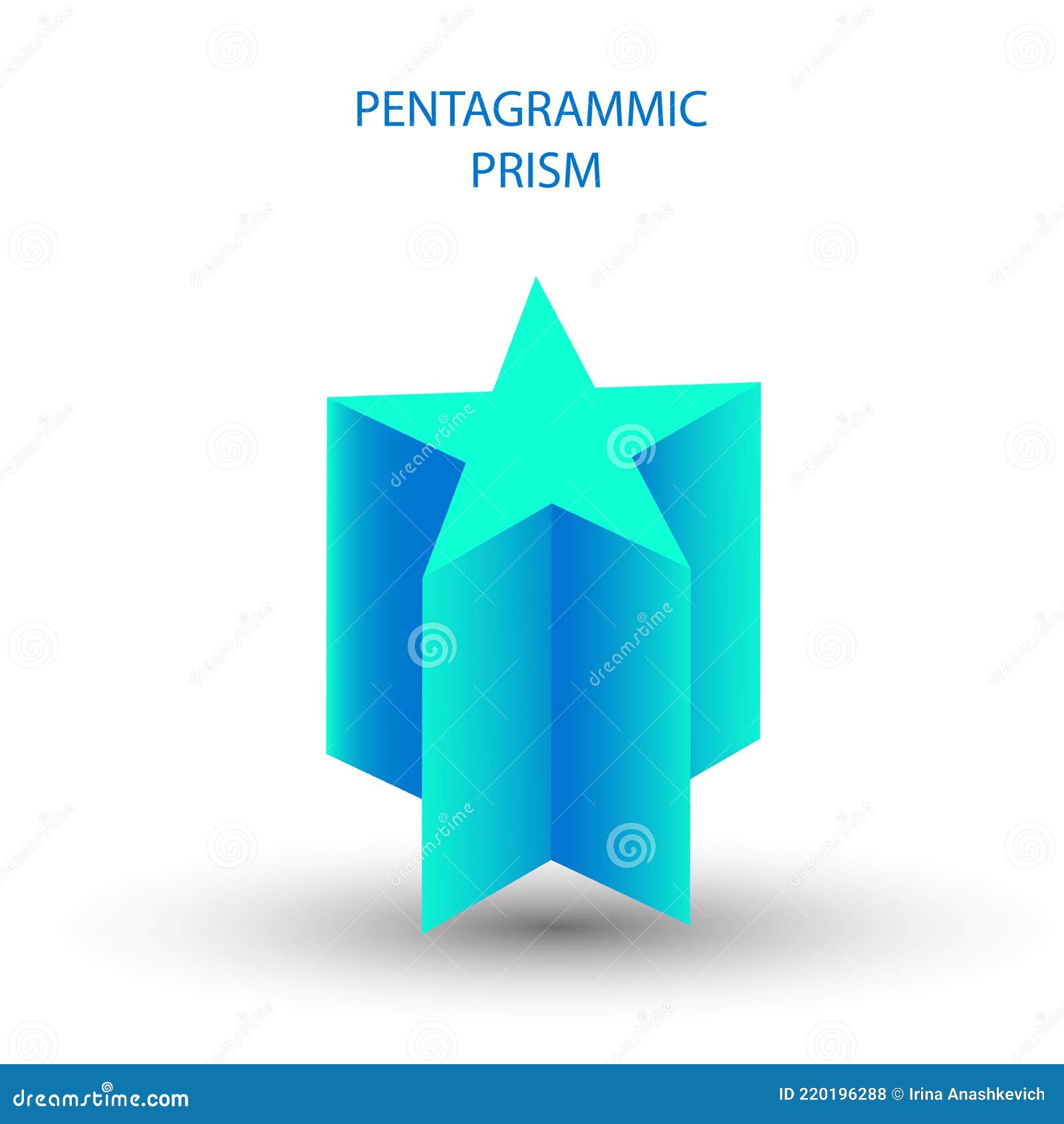 Pentagrammic Prism Cartoon Character With Face Expression On White ...