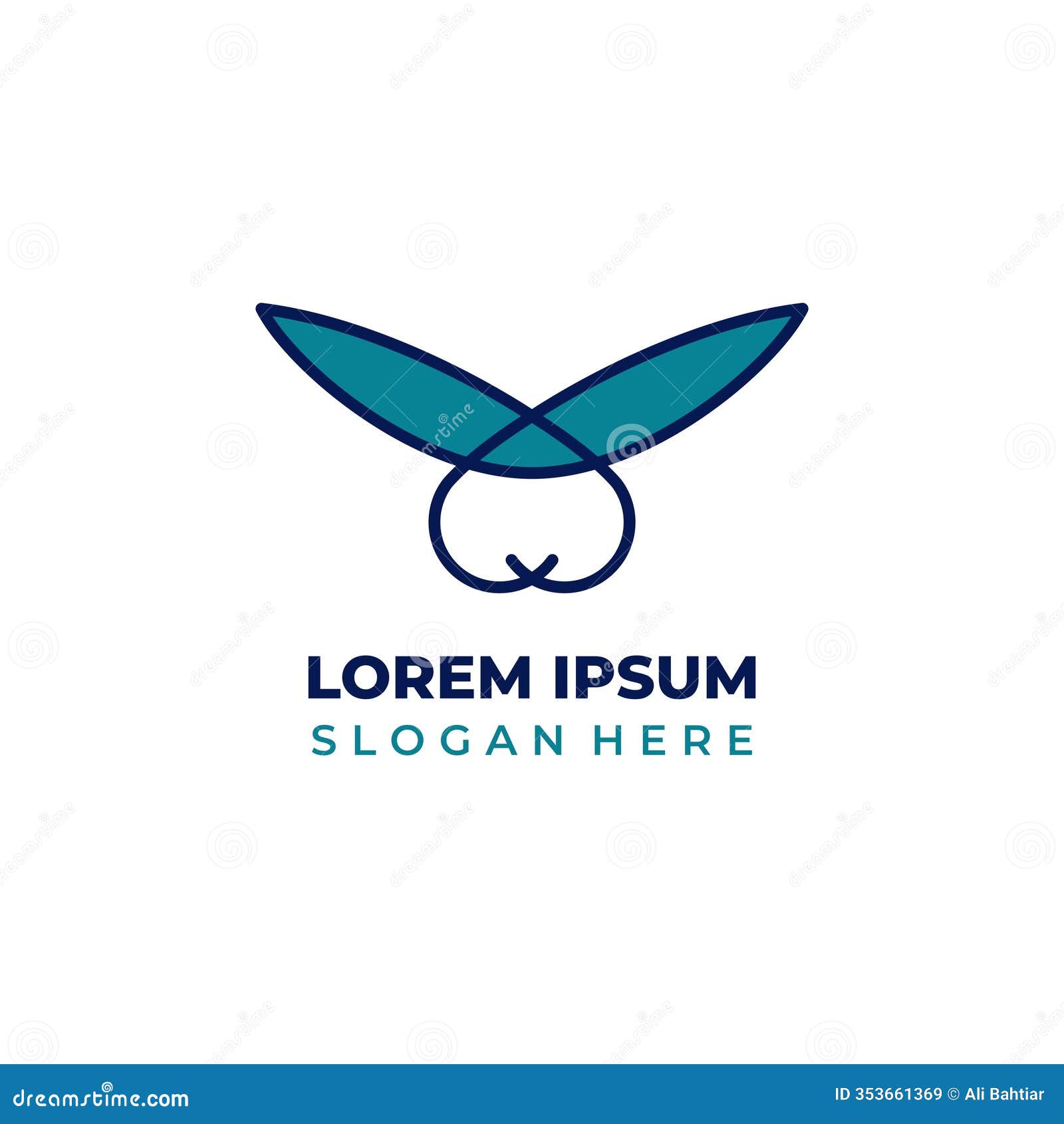 Vector Blue Rabbit Head Logo, Rabbit Icon or Symbol Stock Illustration ...