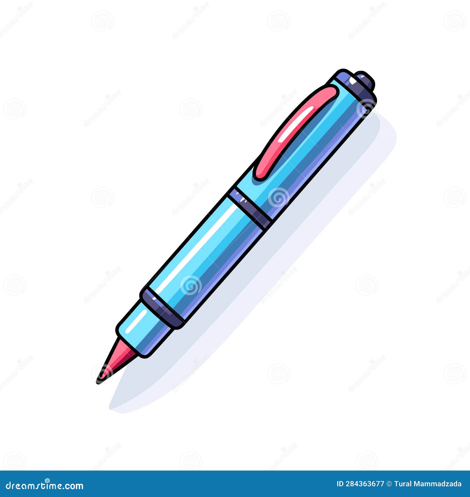 Vector of a Blue and Red Pen on a White Background Stock Vector ...