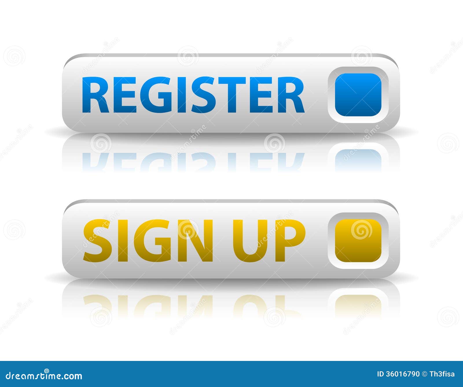 Vector Blue Register and Yellow Sign Up Button Stock Vector ...