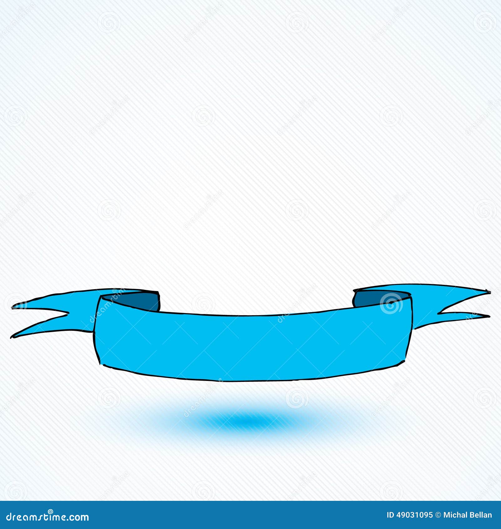 Vector Blue Retro Ribbon Banner in Vintage Style with Shadow Stock ...