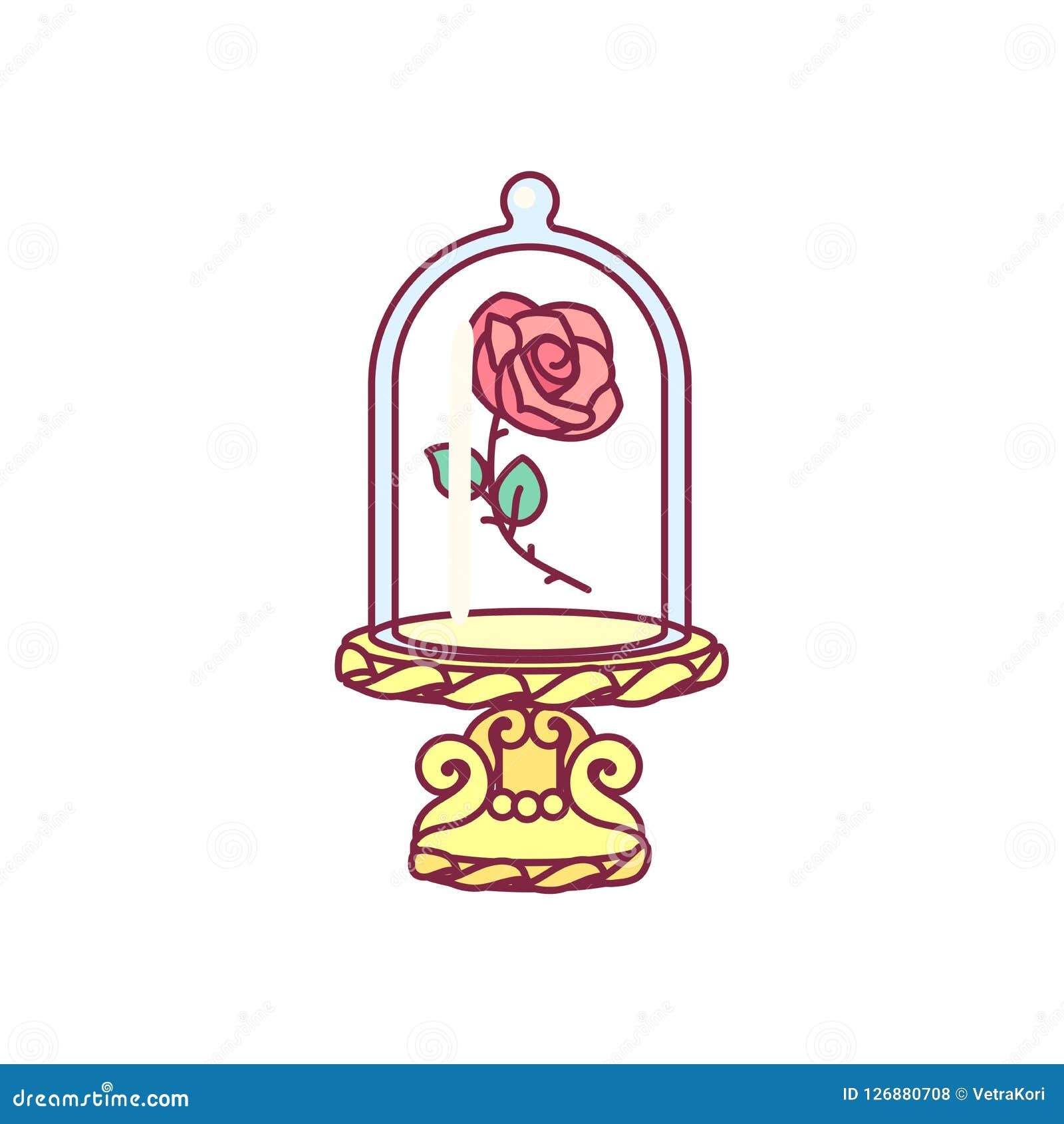 Vector Blue Rose, Glass Flask Stock Vector - Illustration of bellerose ...