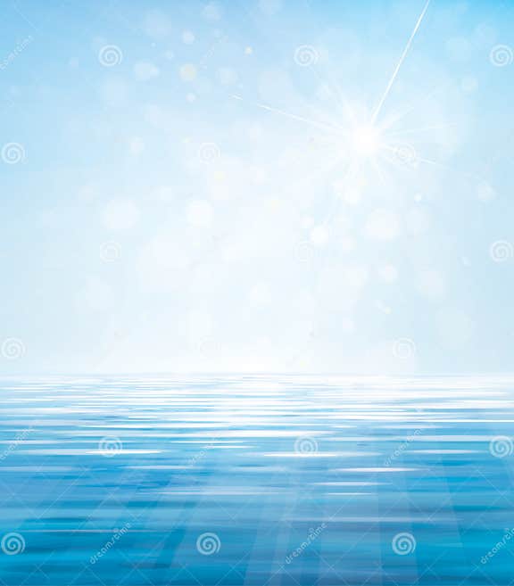 Vector Blue Sea Background. Stock Vector - Illustration of peace, wave ...